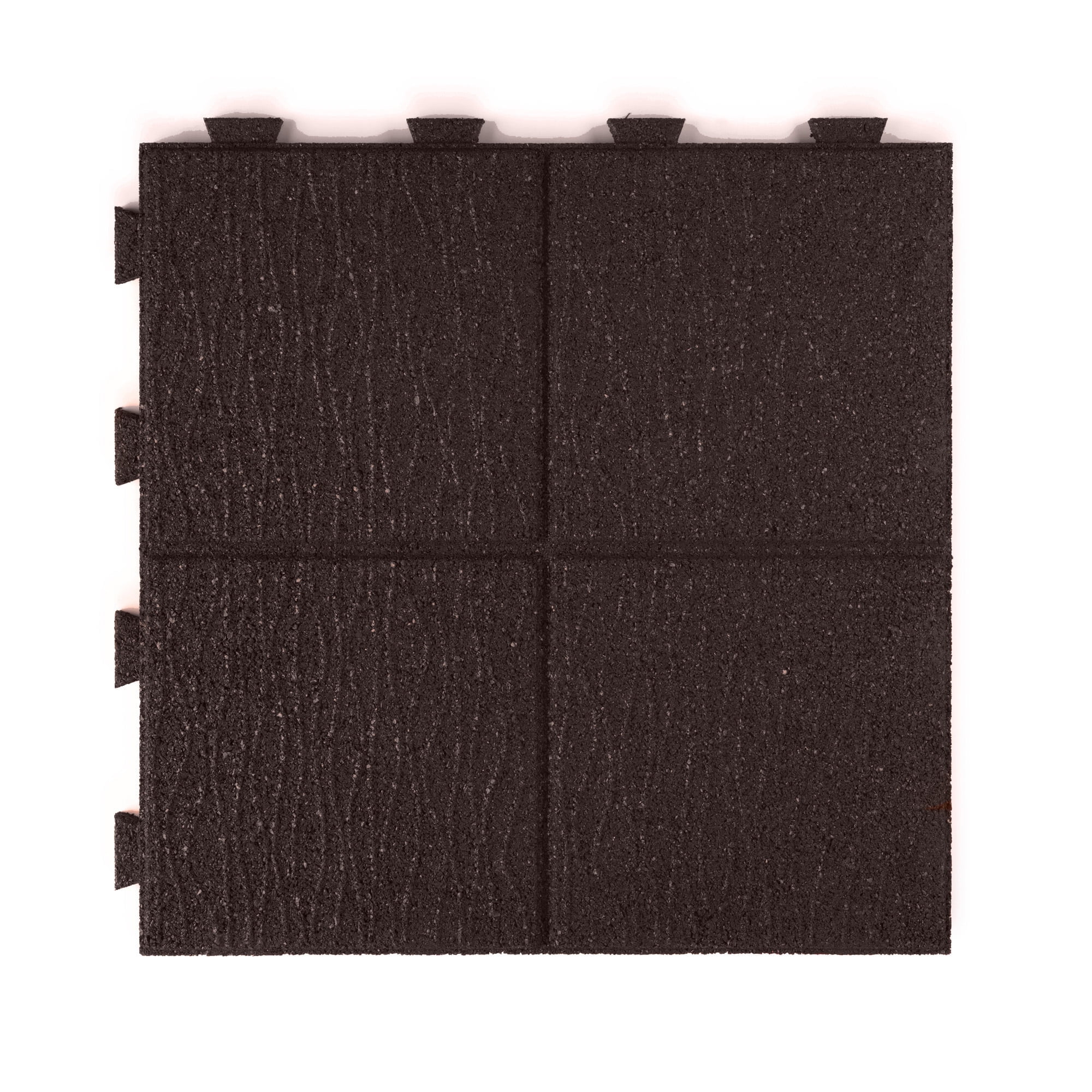 GroundSmart 16" x 16" x 5/8" Brown SmartLoc Cobblestone Rubber Paver ...