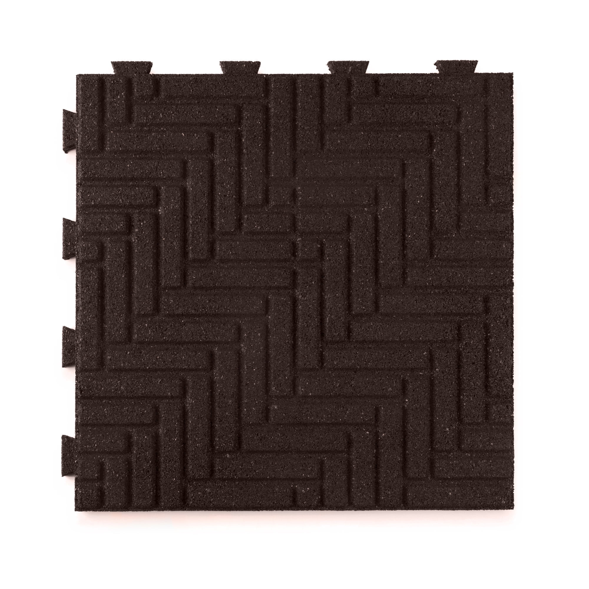 GroundSmart 16" x 16" x 5/8" Brown SmartLoc Herringbone Floor Tile ...