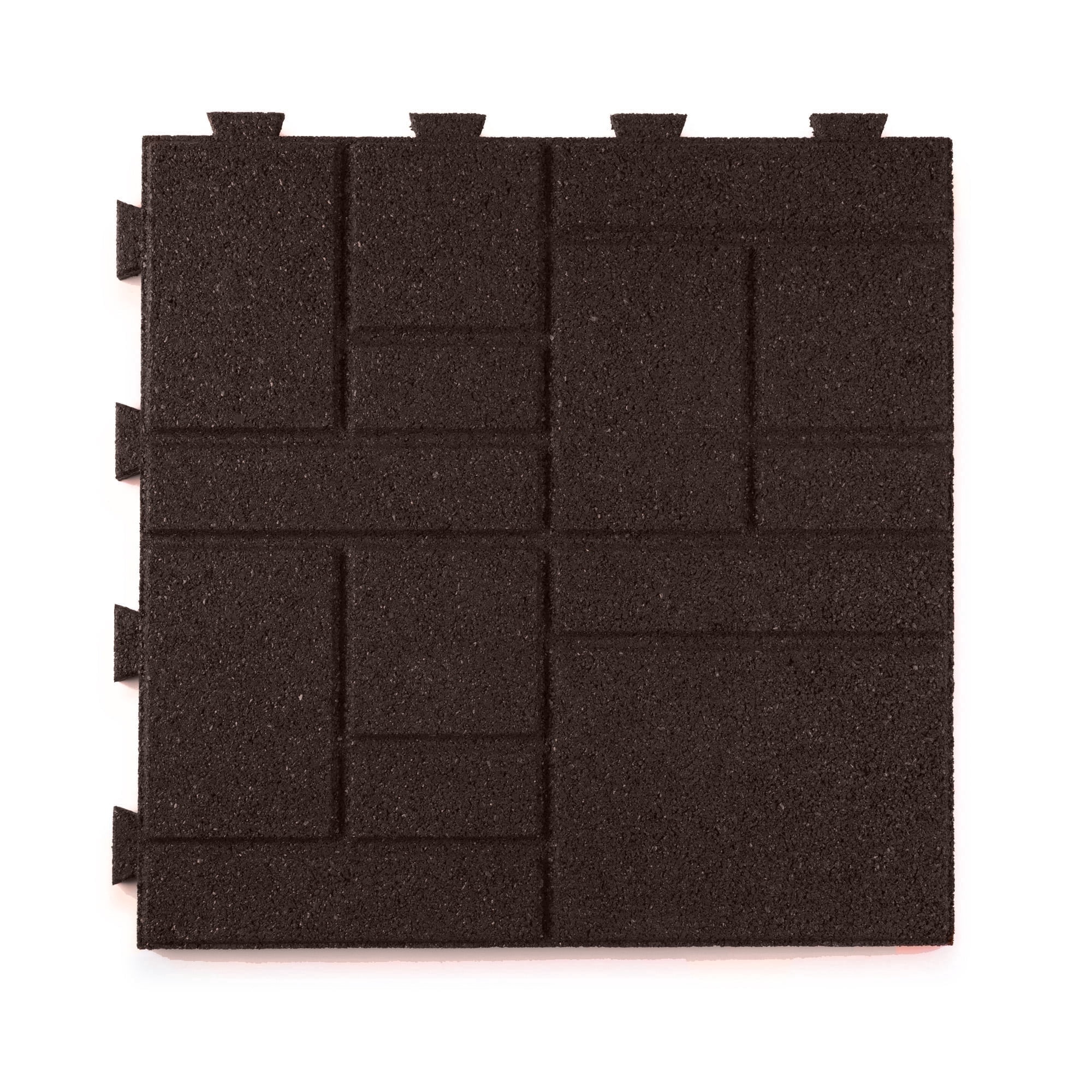 GroundSmart 16" x 16" x 5/8" Brown SmartLoc SquareScape Brick Rubber ...
