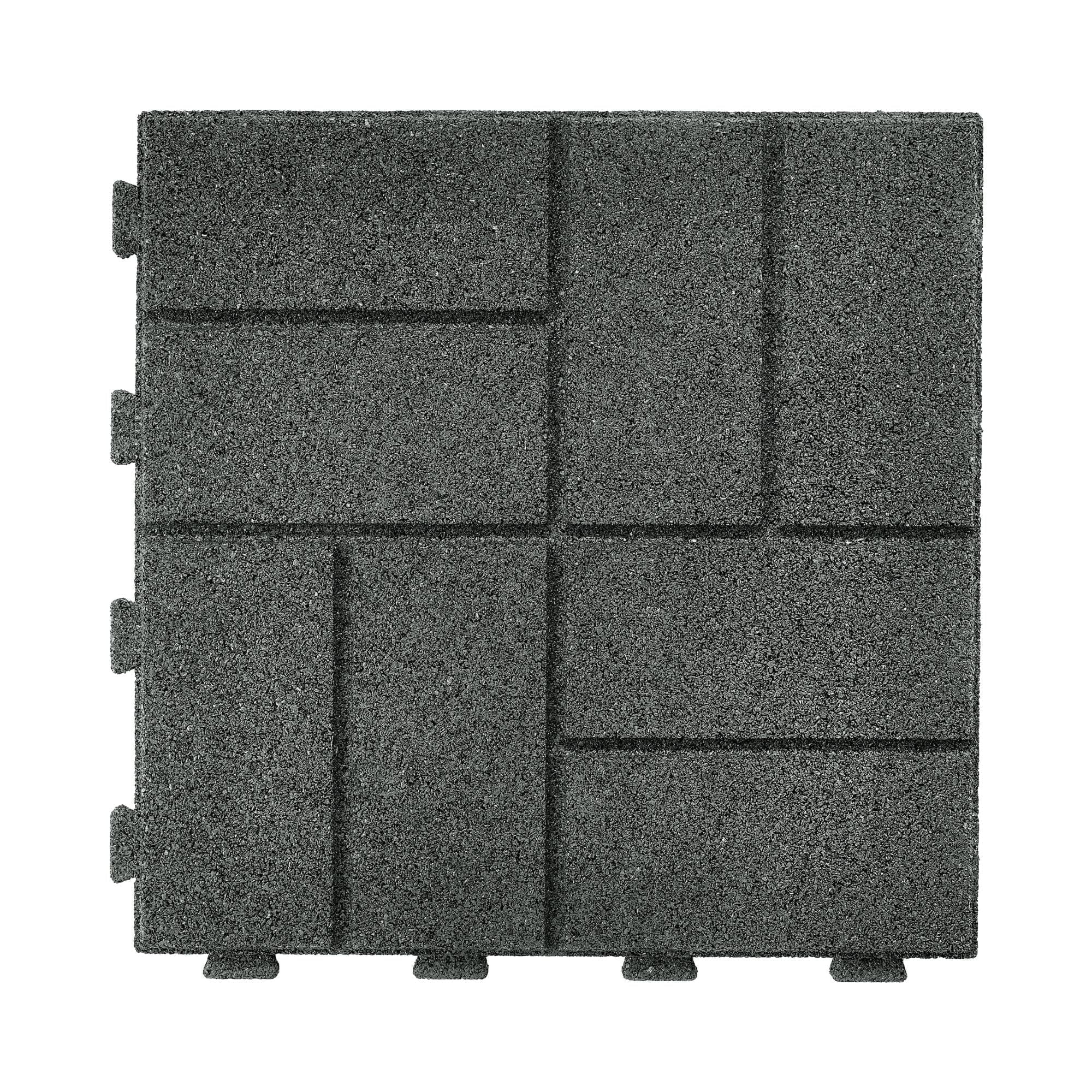 GroundSmart 16" x 16" x 5/8" Gray SmartLoc Brick Rubber Paver, 75 Pack ...