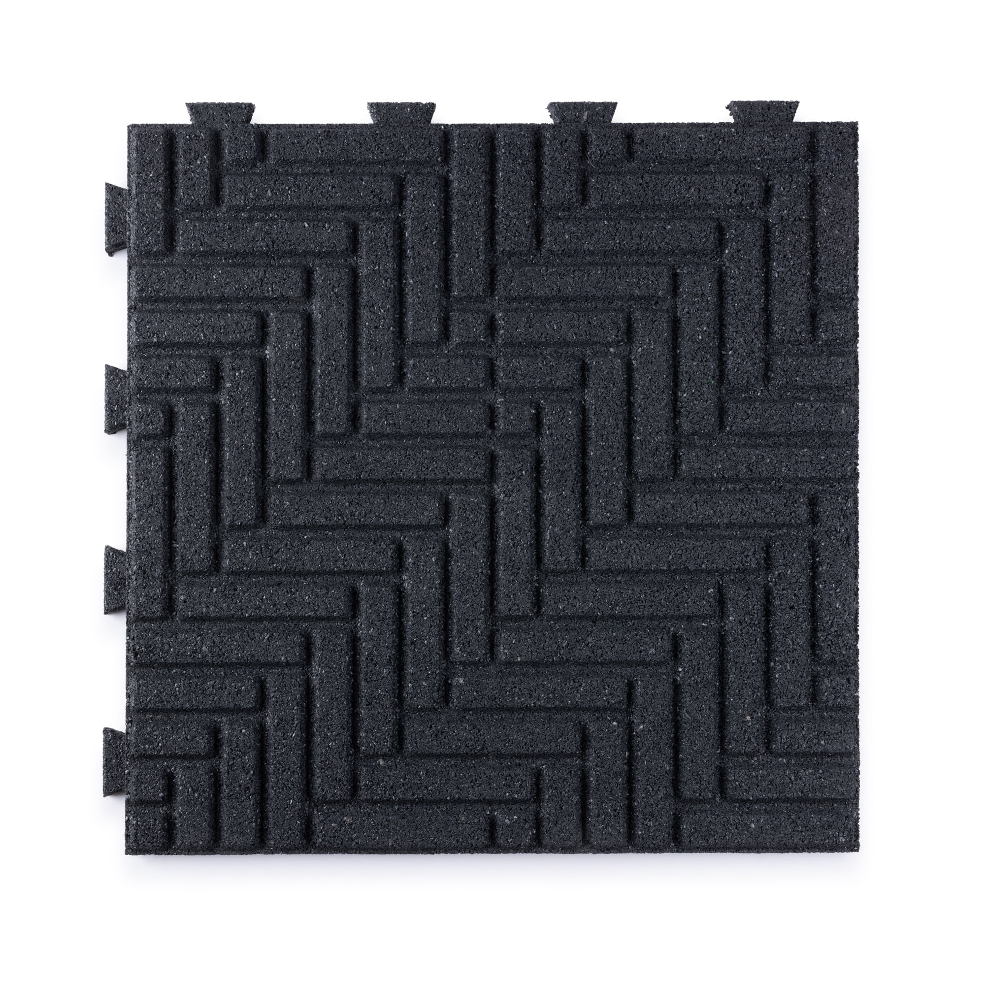 GroundSmart 16" x 16" x 5/8" Gray SmartLoc Herringbone Floor Tile ...