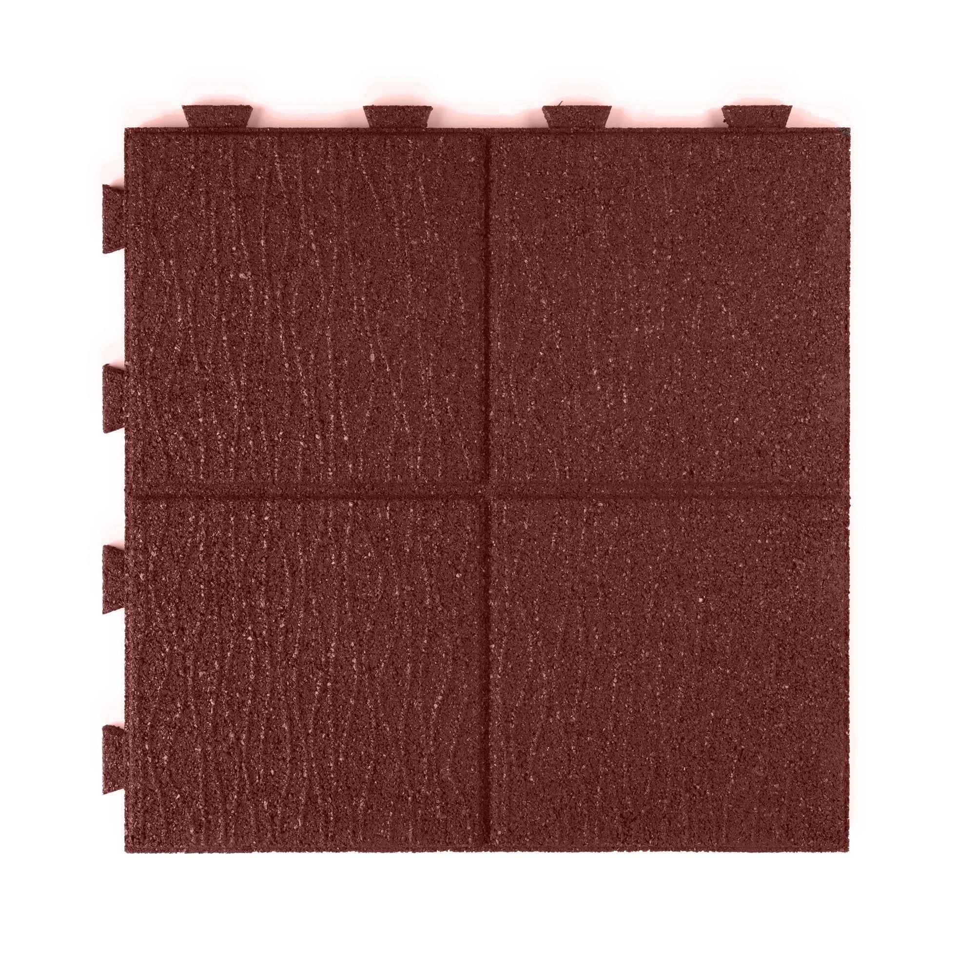 GroundSmart 16" x 16" x 5/8" Red SmartLoc Cobblestone Rubber Paver ...