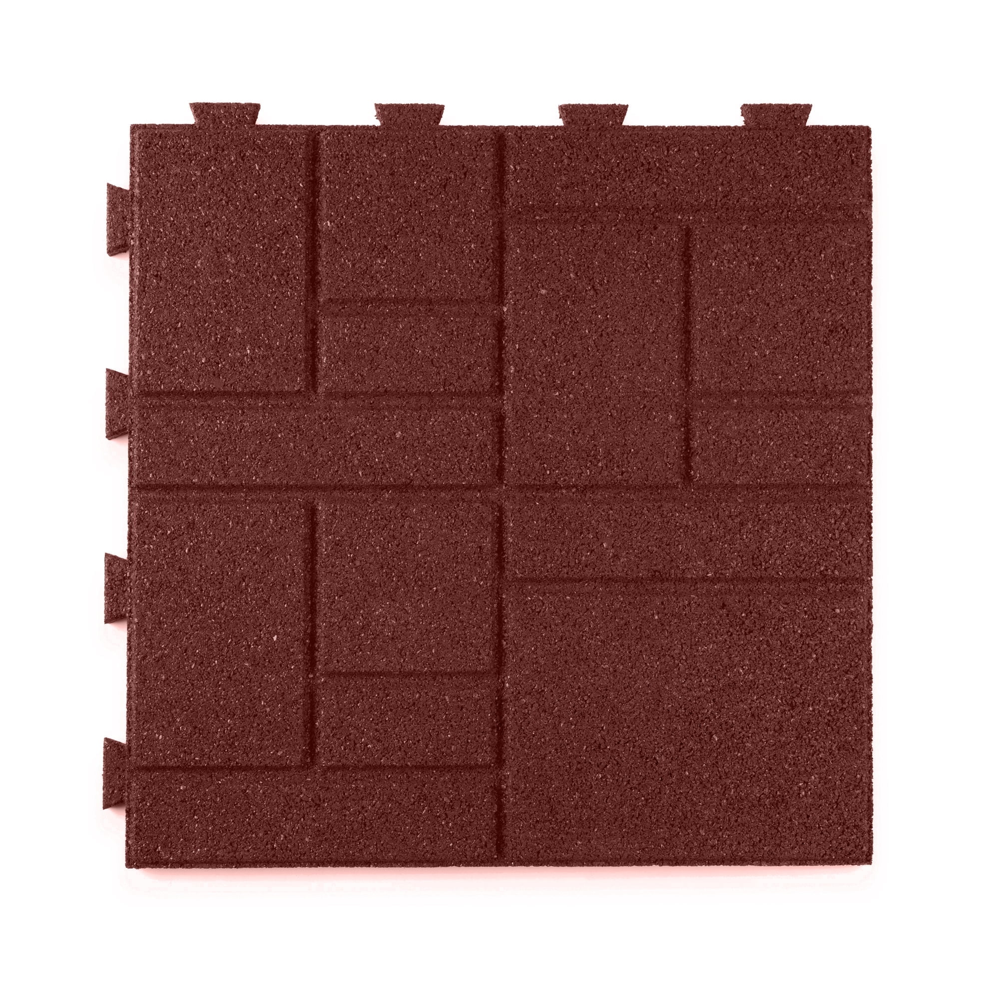 GroundSmart 16" x 16" x 5/8" Red SmartLoc SquareScape Brick Rubber ...