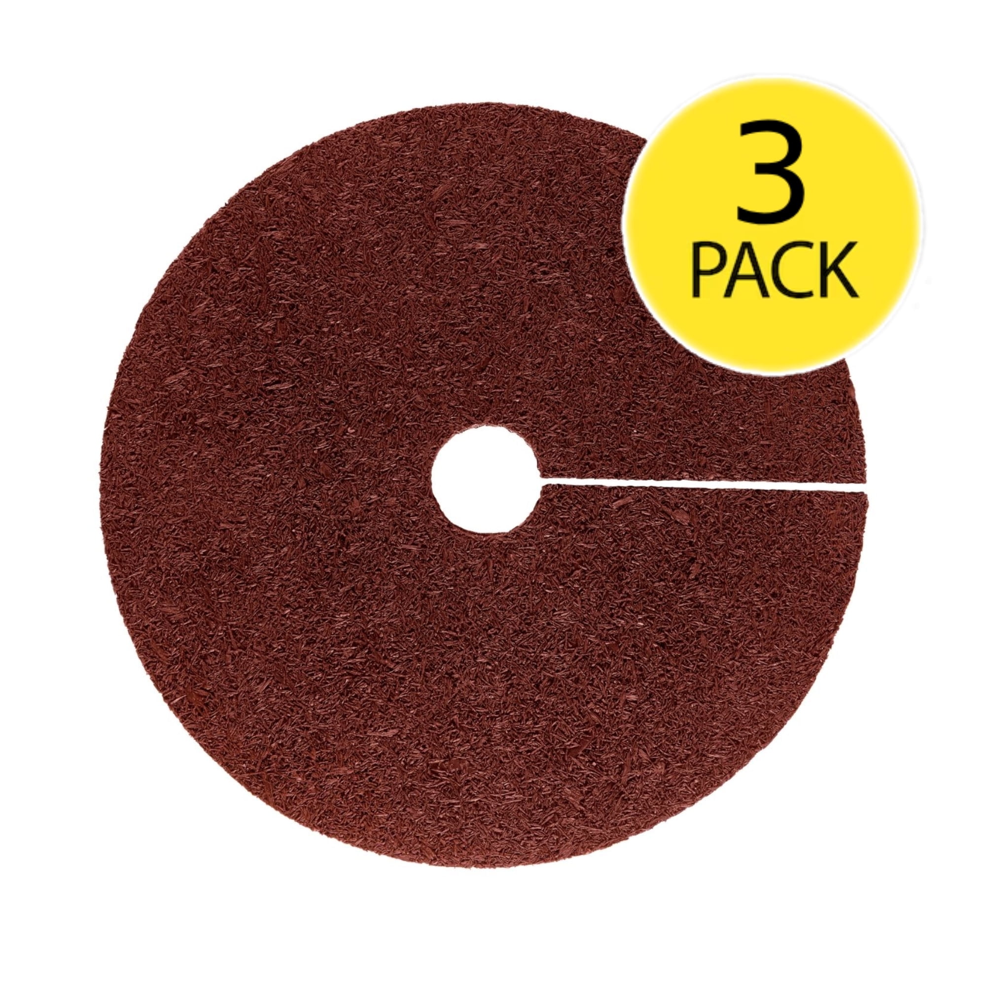 "GroundSmart Permanent Yard Gardening 24"" Red Rubber Tree Mulch Rings ...