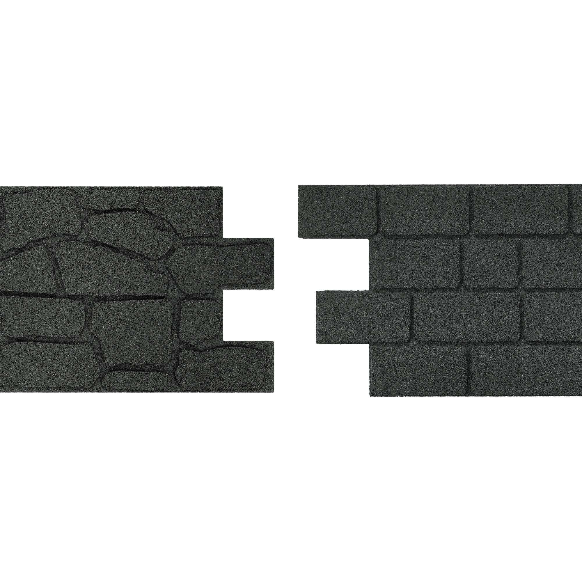 GroundSmart 24" x 12" x 5/8" Black Interlocking Dual-Sided Rubber Paver ...