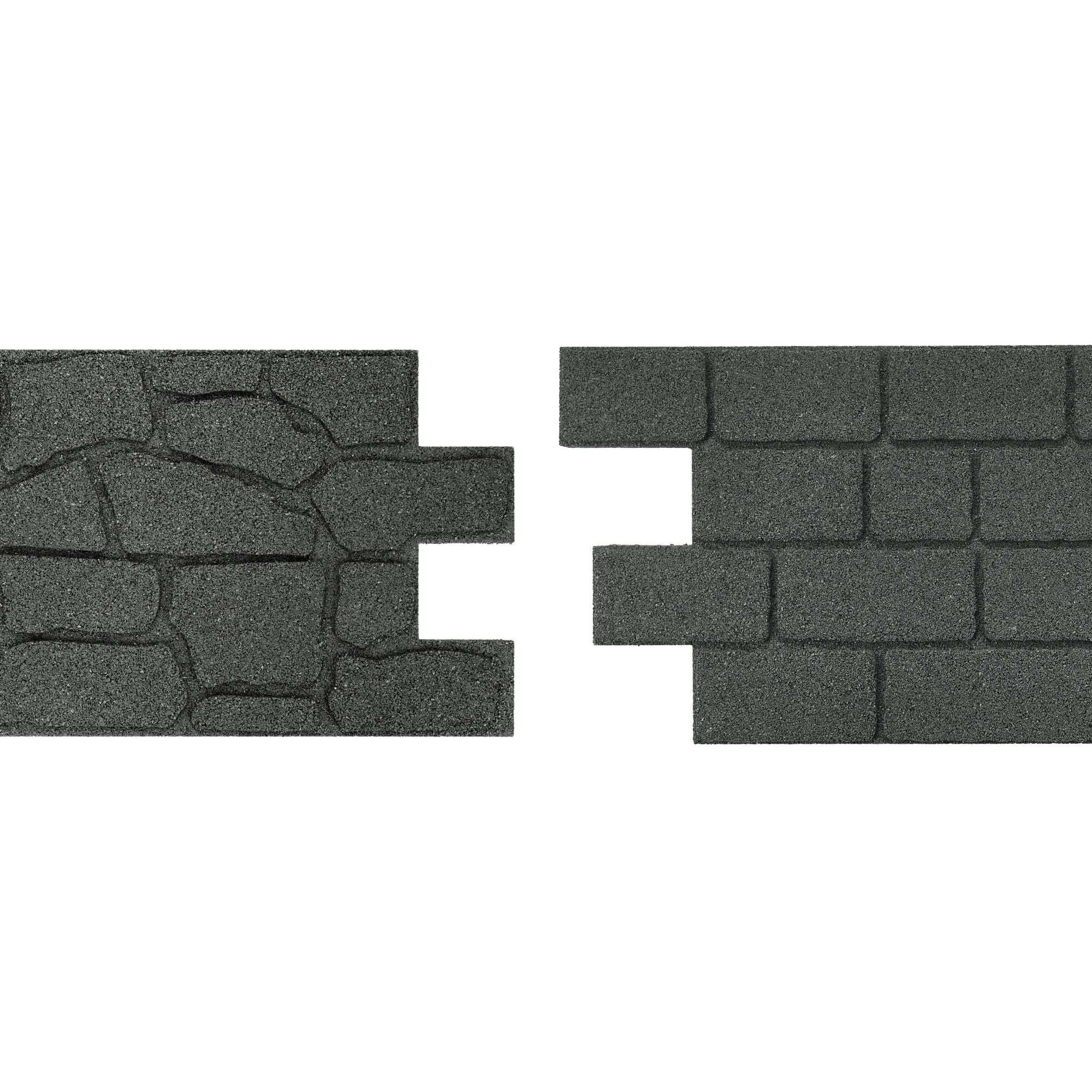 GroundSmart 24" x 12" x 5/8" Gray Interlocking Dual-Sided Rubber Paver ...