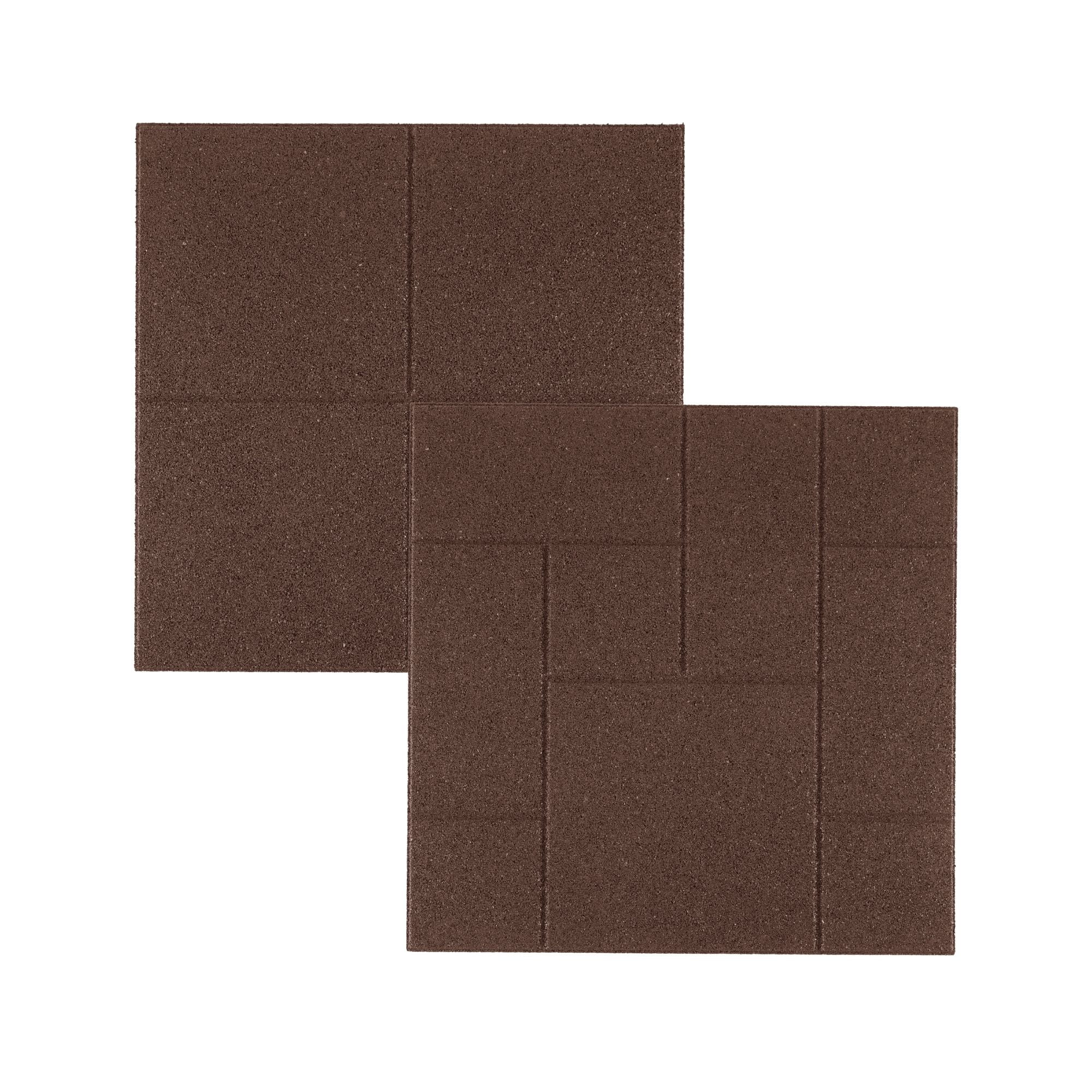 GroundSmart 24" x 24" x 5/8" Brown Brick Rubber Paver, 4 pack - Walmart.com