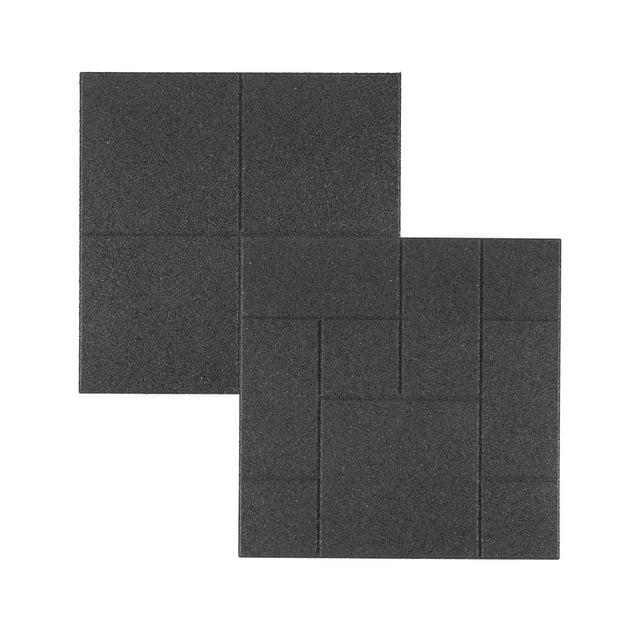 "GroundSmart Outdoor Pathway Rubber Pavers, 24"" x 24"" x 5/8"", Gray ...