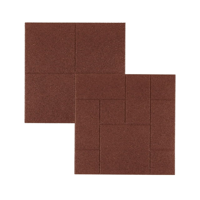 GroundSmart 24" x 24" x 5/8" Red Brick Rubber Paver, 50 pack - Walmart.com