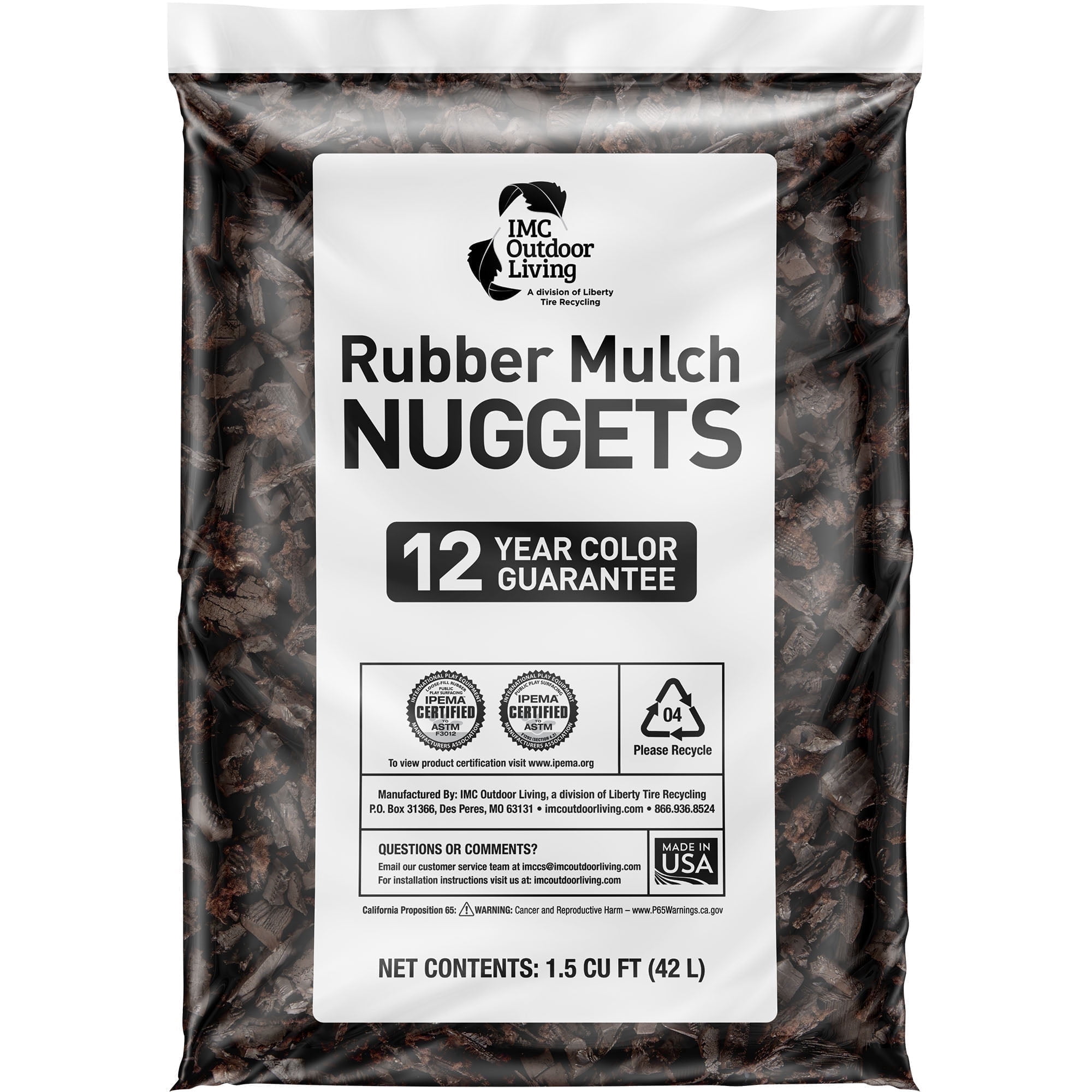 GroundSmart Brown Rubber Mulch, 1.5 Cu Ft - Walmart Business Supplies