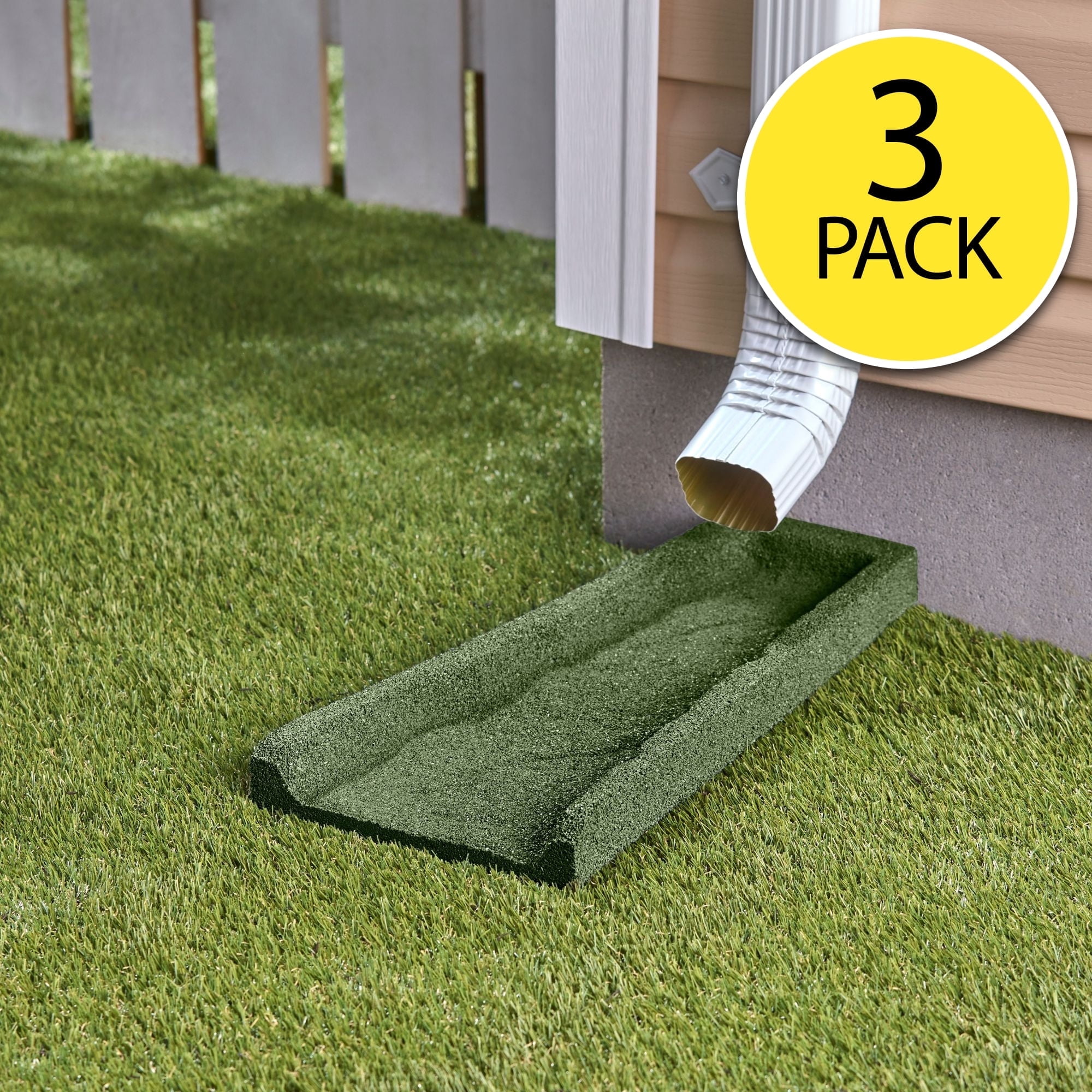 Free Shipping! GroundSmart Green Rubber Splash Block, 3 pack - Walmart ...