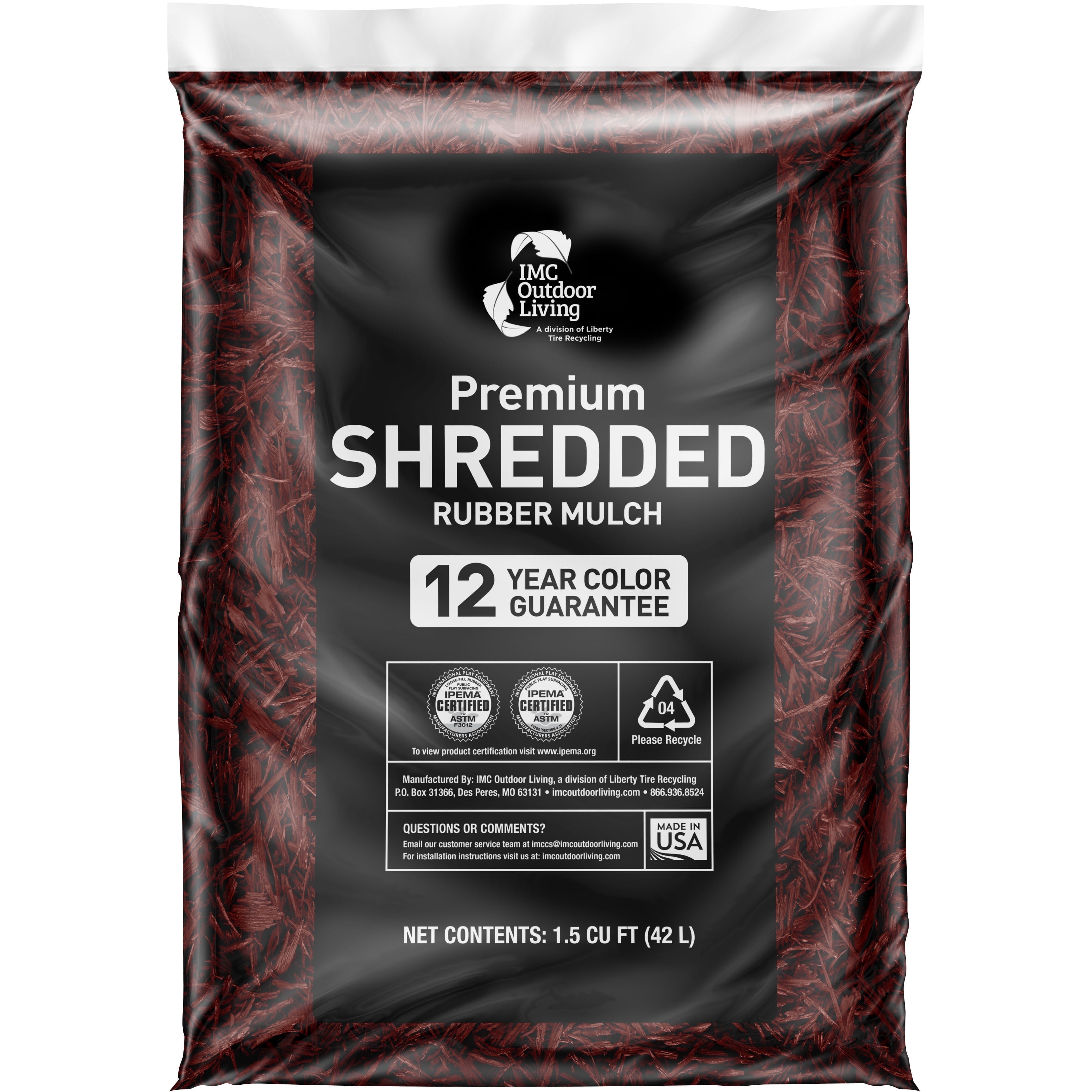 GroundSmart Red Shredded Rubber Mulch, 1.5 Cu Ft - Walmart.com