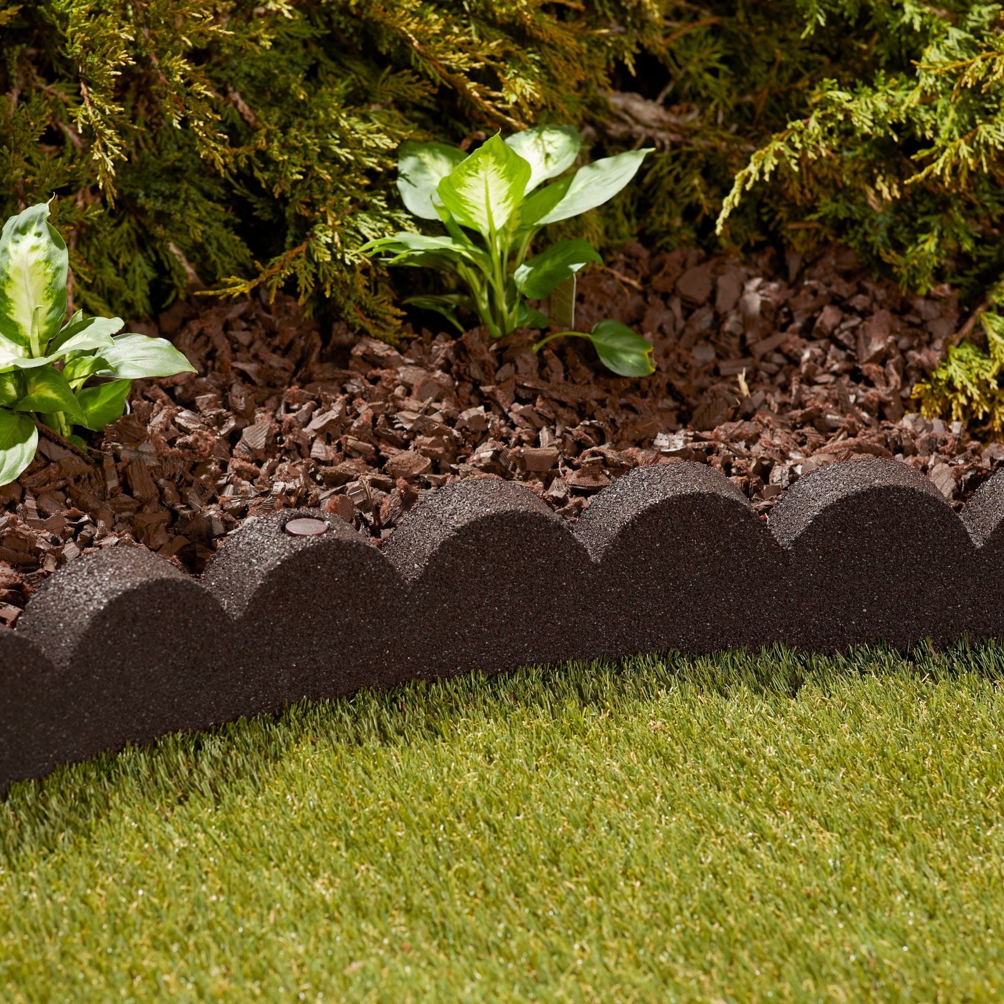 GroundSmart 4' Easy Trim Flexible Scallop Landscape Edging, Brown ...