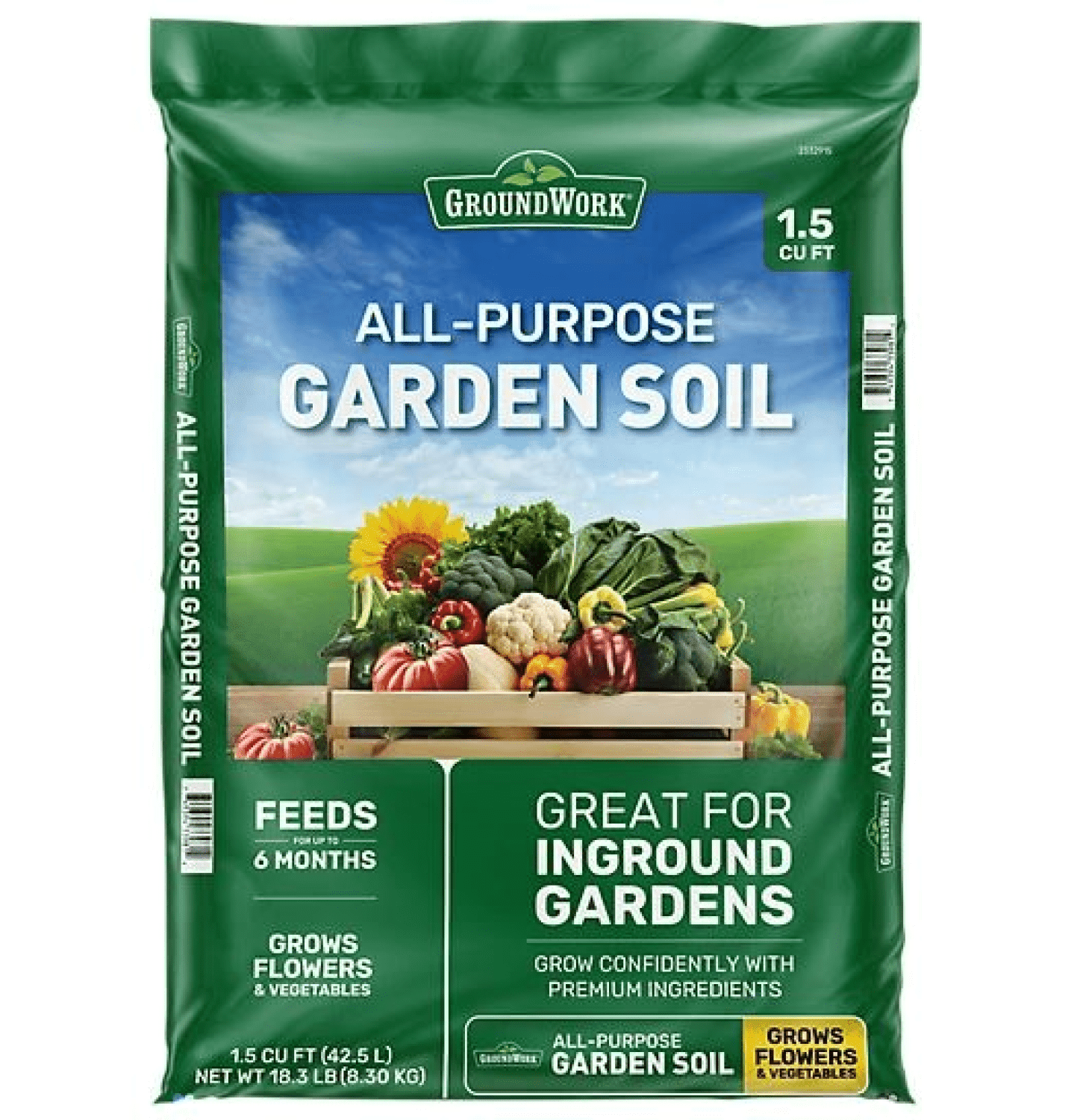 GroundWork 156000179 1.5 cu. ft. All-Purpose Inground Garden Soil, 18.3 ...