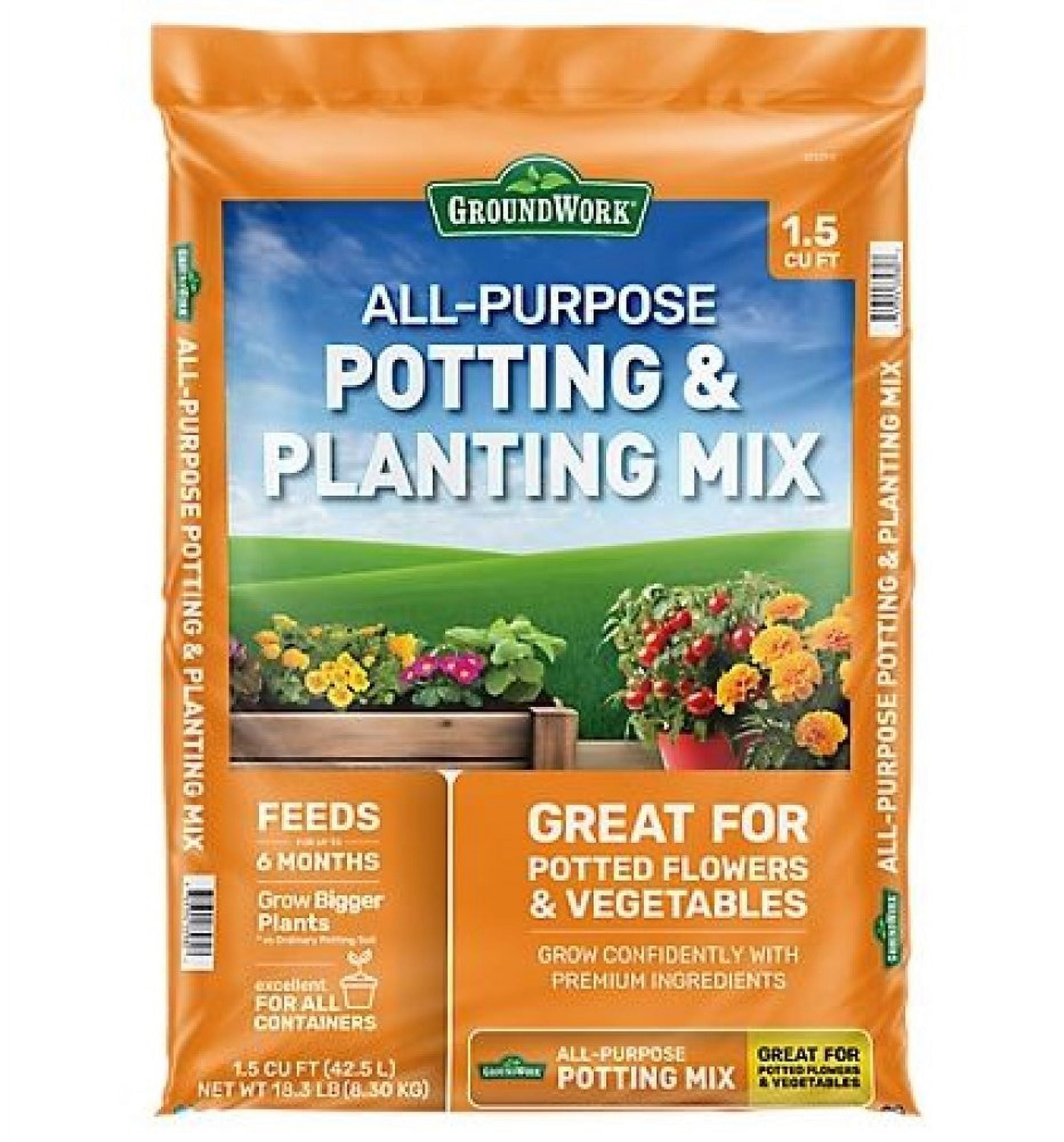 GroundWork 156000181 All-Purpose Potting and Planting Mix Garden Soil ...