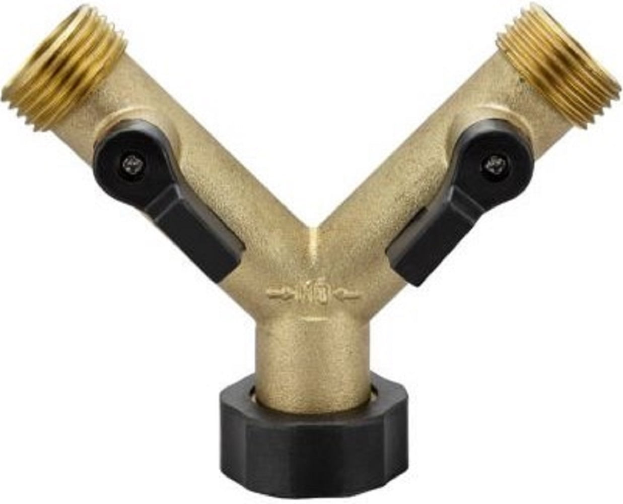GroundWork DRG2021112 Brass Dual Hose Connector 3/4 Inch with Shutoff ...