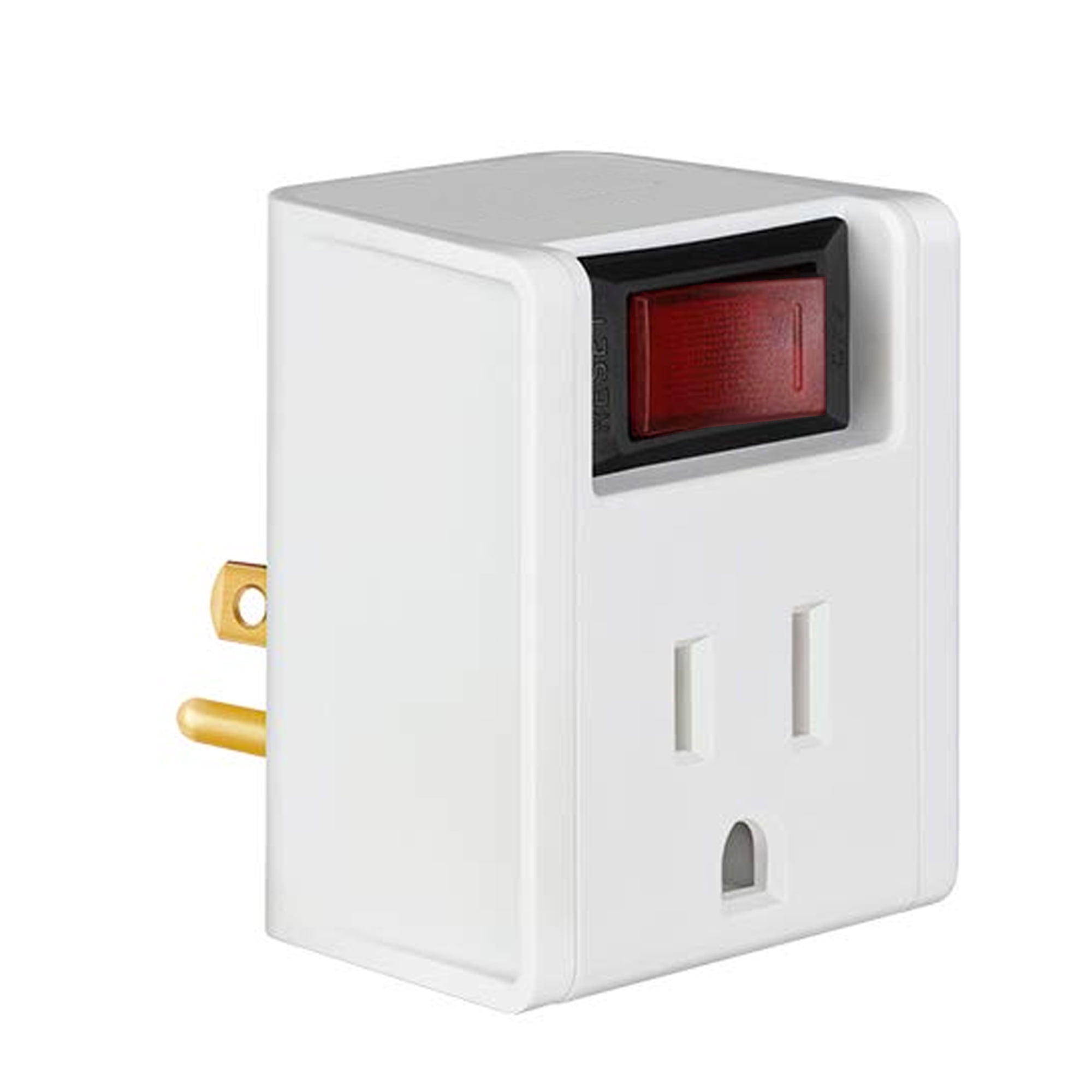 Teklectric, 15 Amps 120V White Power Adapter Electrical Outlet ...