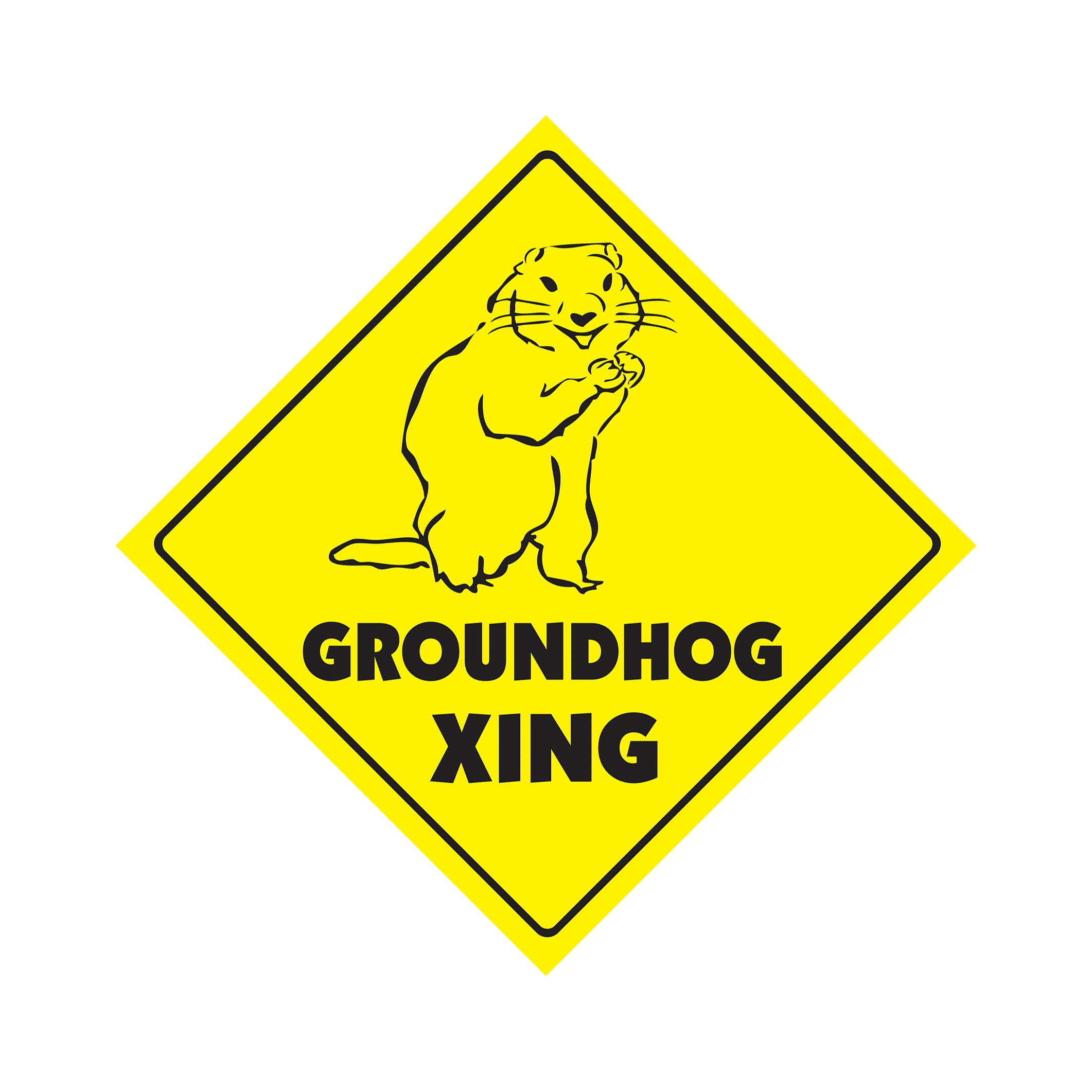 Groundhog Crossing Decal Zone Xing | Indoor/Outdoor | 12" Tall ground ...