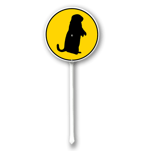 Groundhog Crossing Sign with Lawn Stake 9.2 x 9.2 inch House Number ...