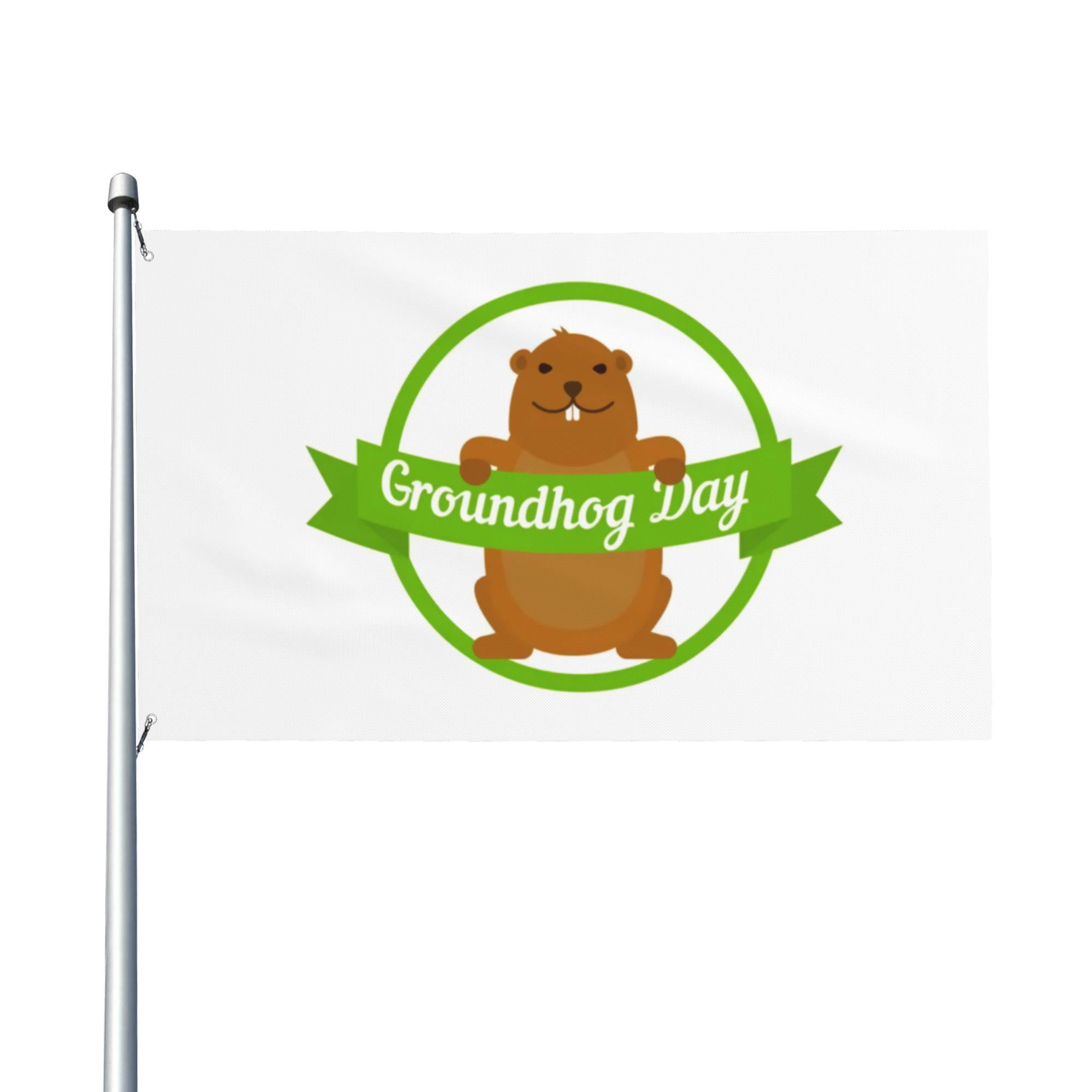 Groundhog Day Flag Home Garden Flag Banner Breeze Flags For Home Decor ...
