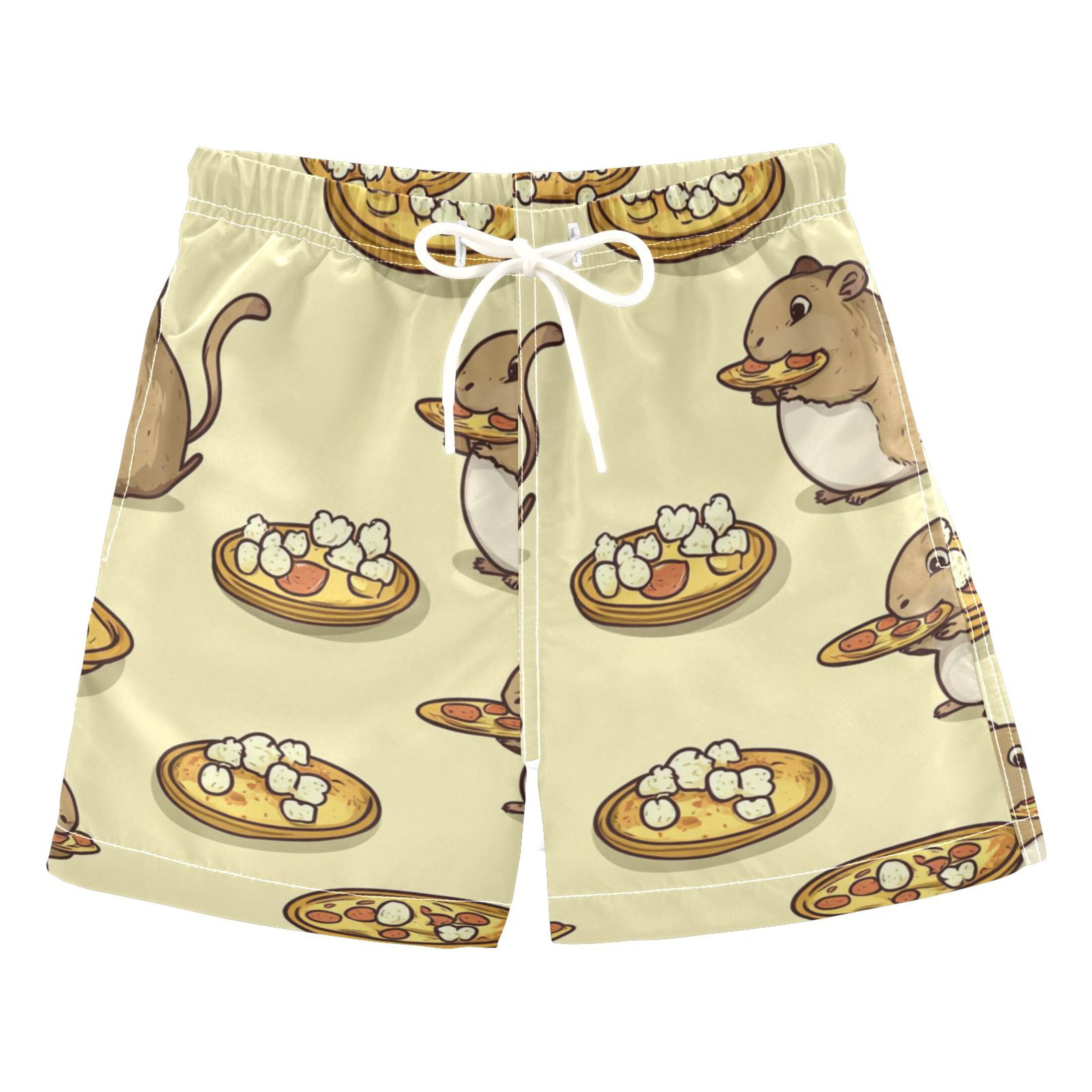 Groundhog Eating Pizza Boys Swim Trunks Quick Dry Boy Swim Shorts for 3 ...
