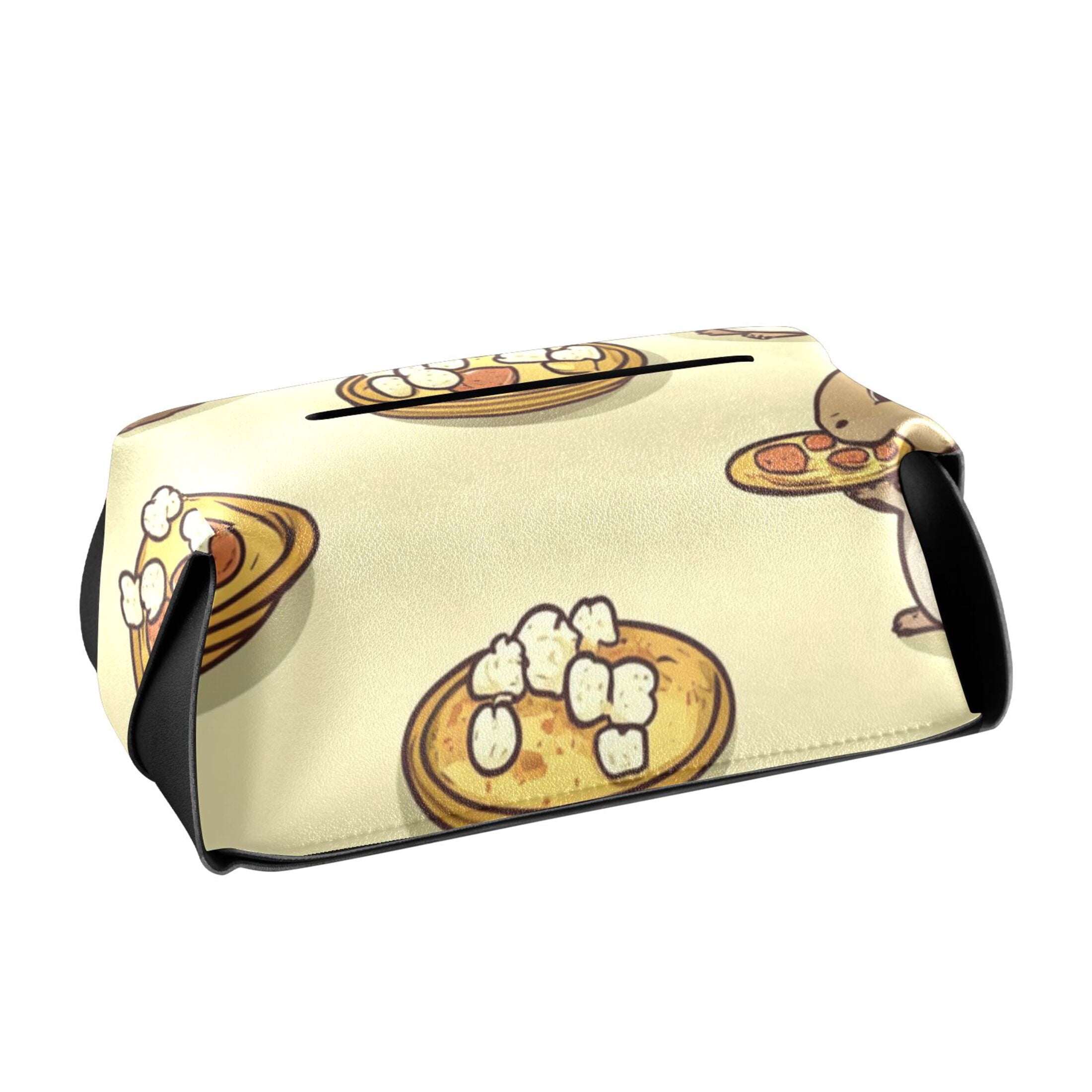Groundhog Eating Pizza Tissue Box Cover Leather Square Rectangle Tissue ...