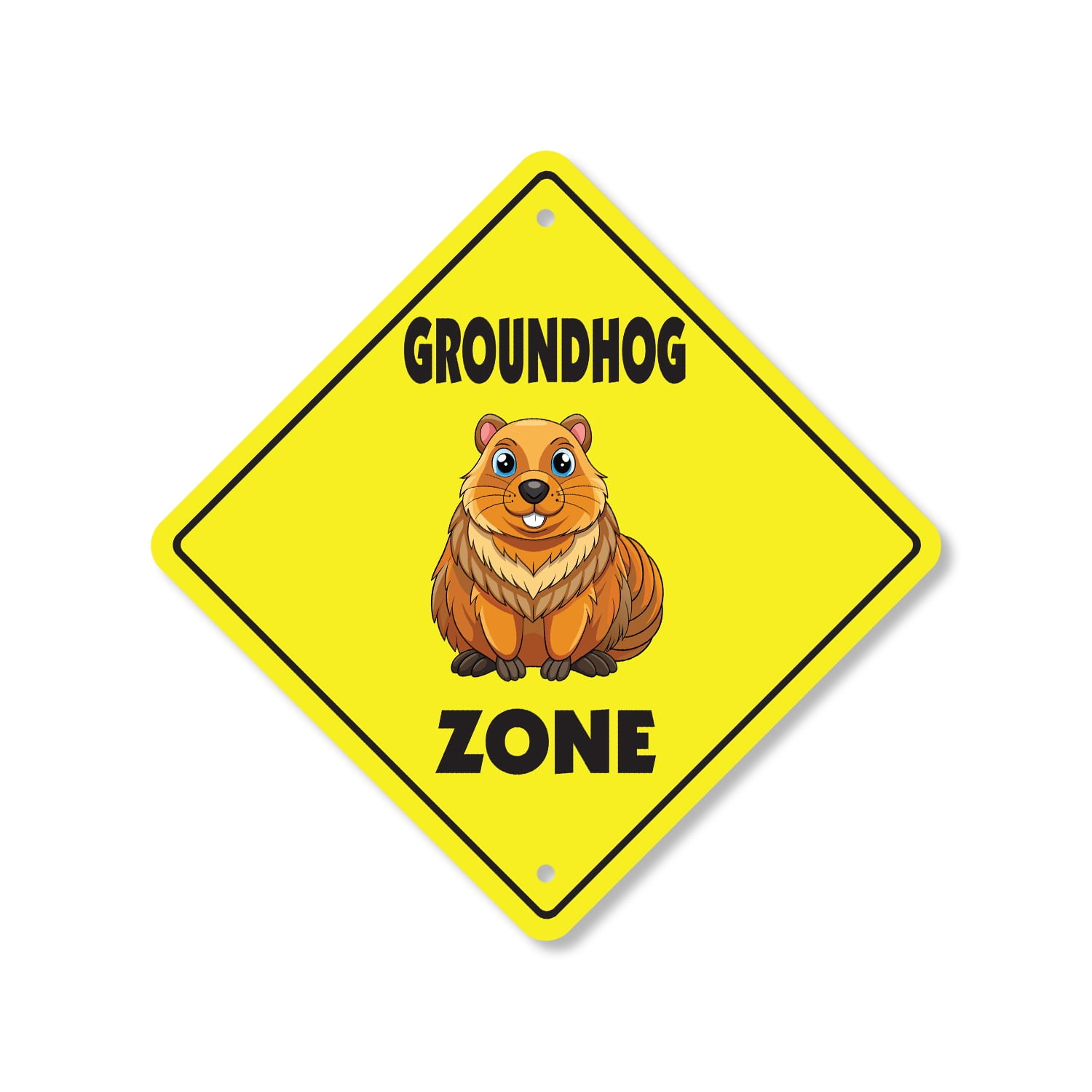 Groundhog Plastic Crossing Sign - 12 Inch X 12 Inch Xing Sign Gift ...