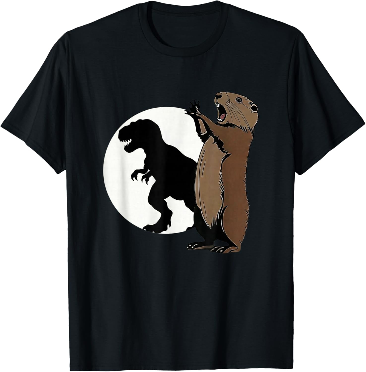 Groundhog Shadow Dinosaur Funny Puppet Happy Groundhog Day T-Shirt ...