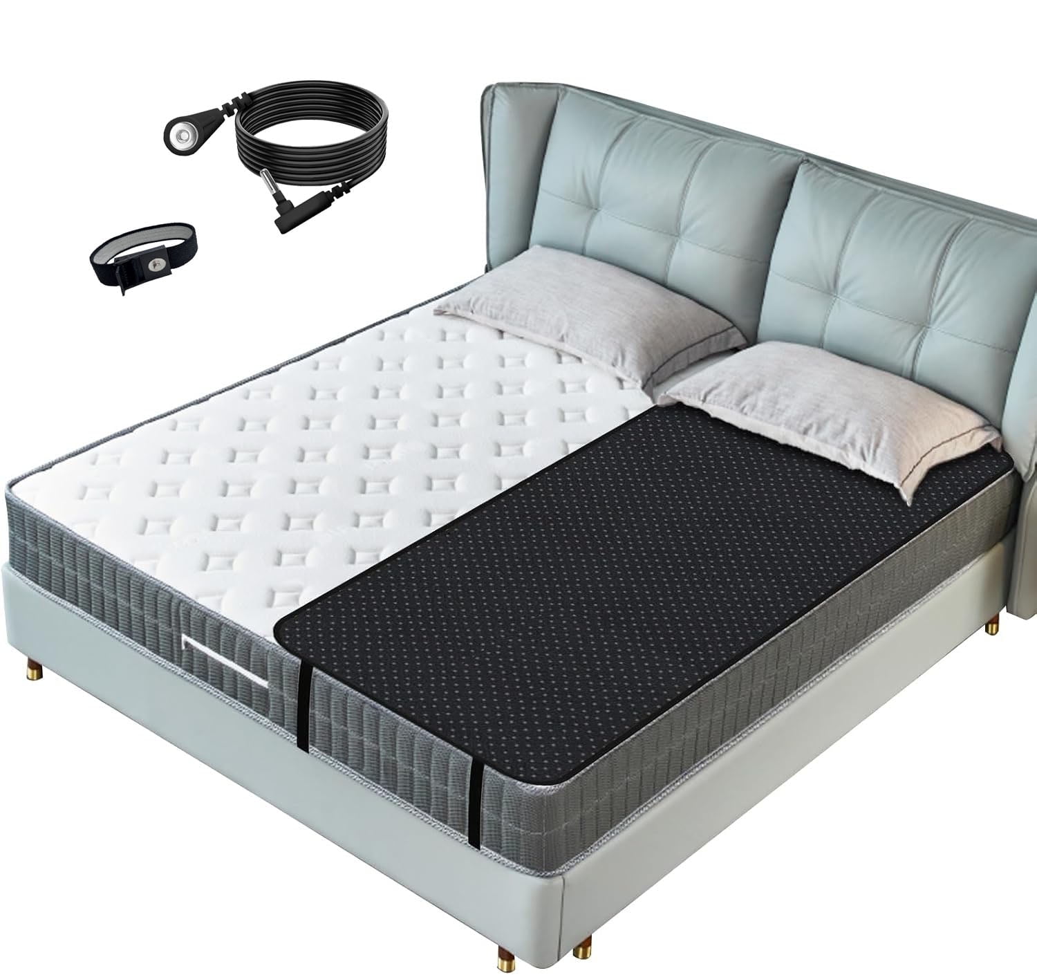 Grounding Mat for Bed, Grounding Mattress Cove for Improve Sleep ...