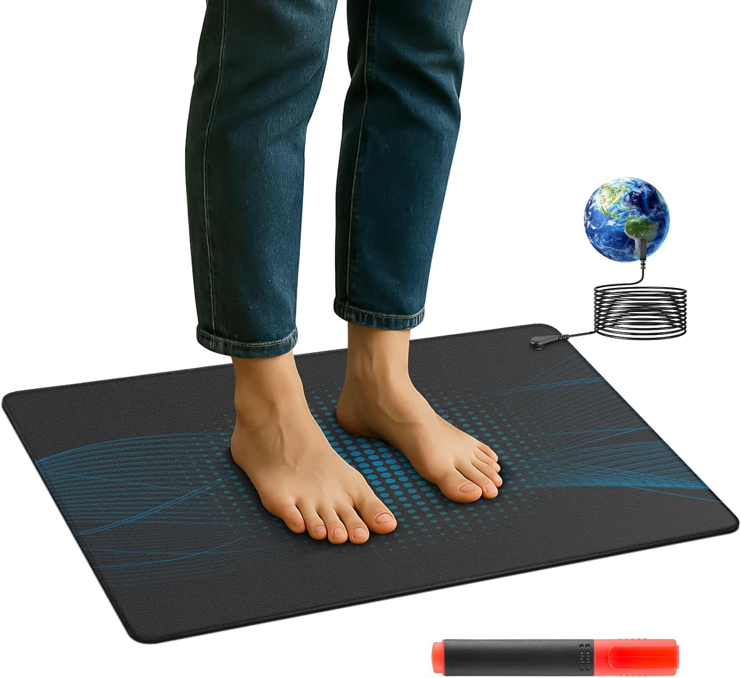 Grounding Mat Kits, 23.6"x13" Earthing Mat, 15-Foot Cord, Conductive ...