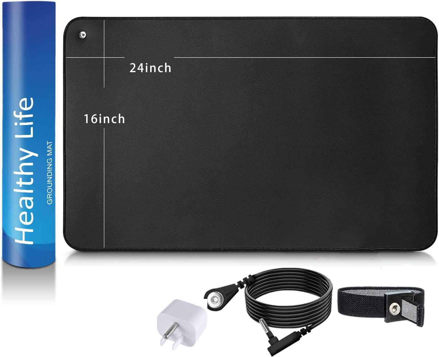 Grounding Mat Kits, 24"x16" Earthing Mat, 15-Foot Cord, Conductive ...