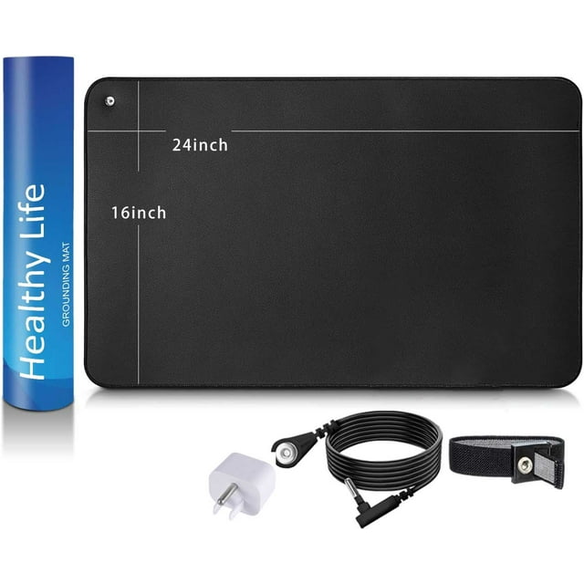 Grounding Mat Kits, 24"x16" Earthing Mat, 15-Foot Cord, Conductive ...
