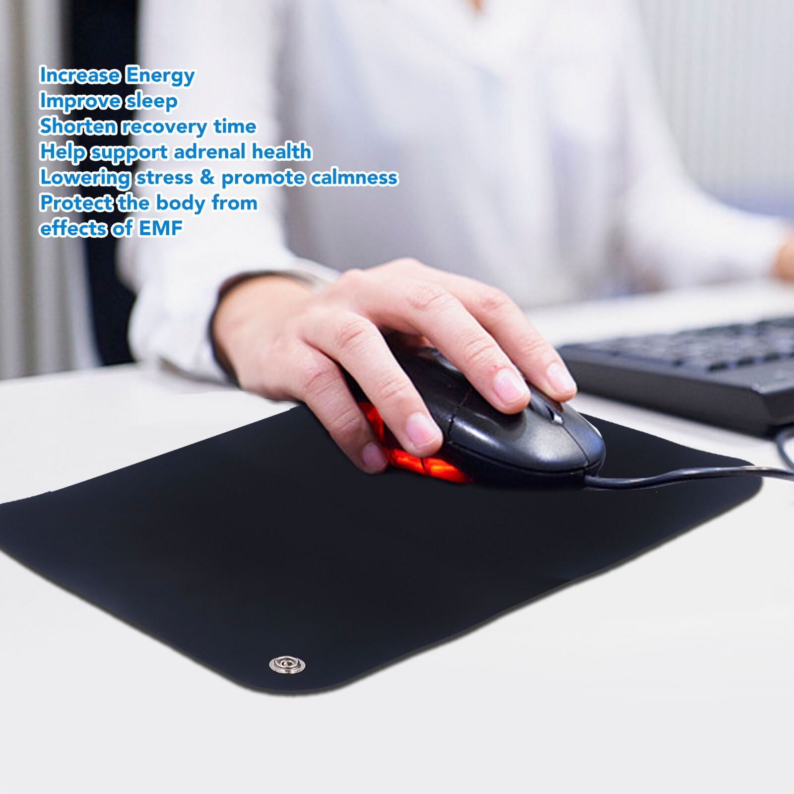 Grounding Mouse Pad Grounding Mat Earth EMF Recovery Computer Mouse Pad ...