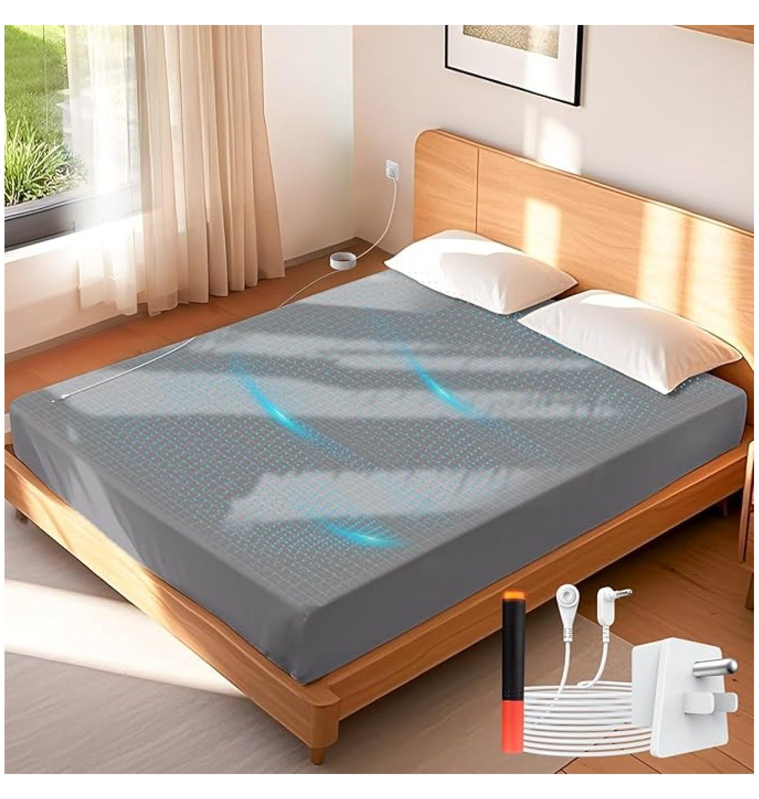 Grounding Sheet King, 95% Cotton & 5% Silver Fiber, Earthing Bed Sheet ...