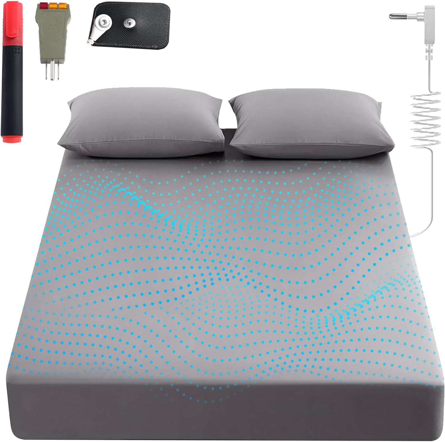 Grounding Sheets King, 90% Organic Cotton+ 10% Pure Silver Fiber ...