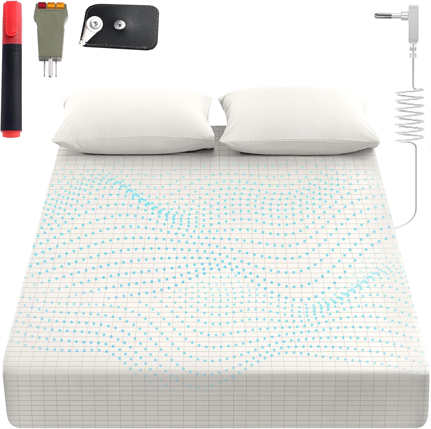 Grounding Sheets King, 90% Organic Cotton+ 10% Pure Silver Fiber ...