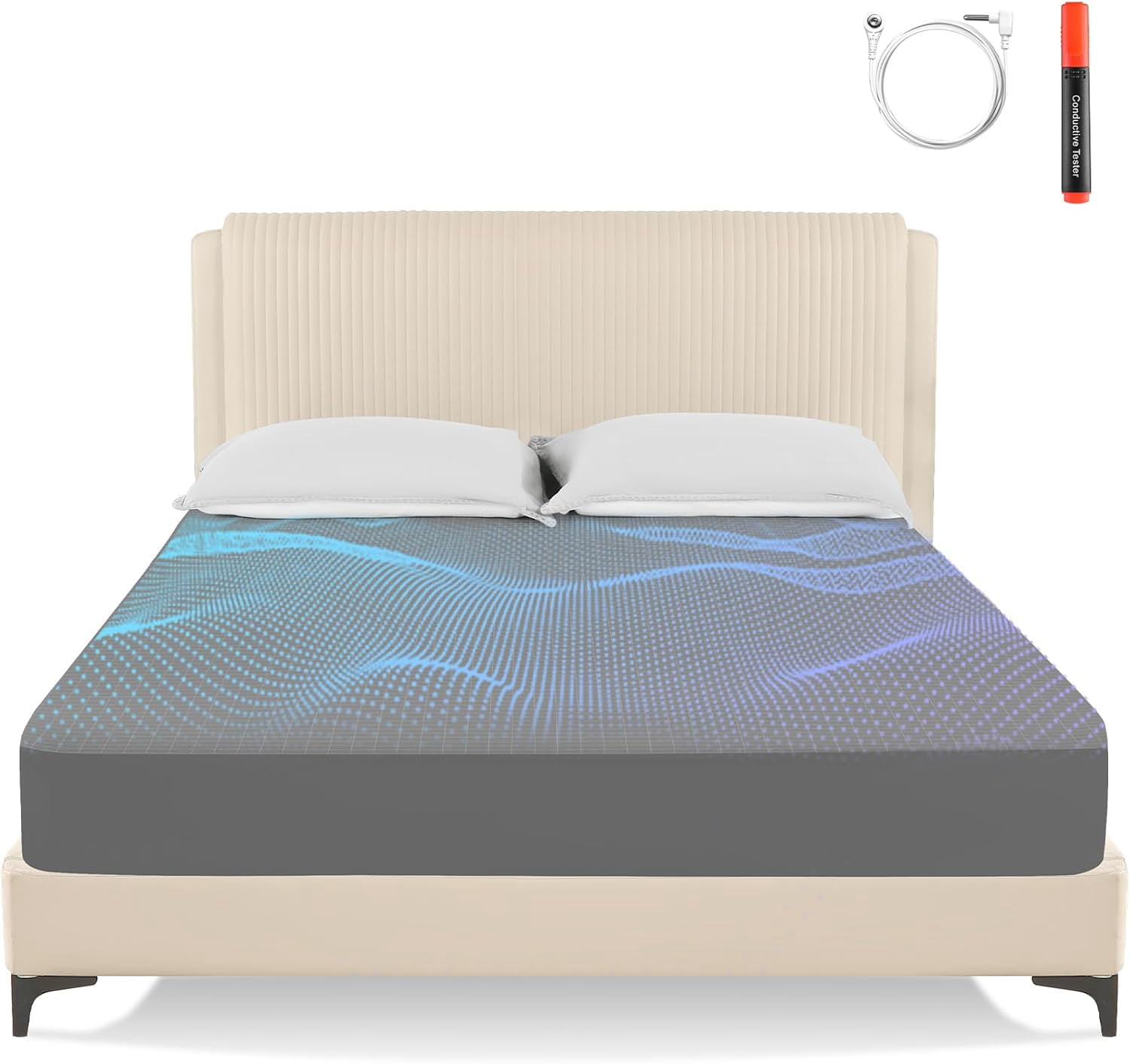 Grounding Sheets Queen Size, Earth Grounded Fitted Bed Sheet 5% Pure ...