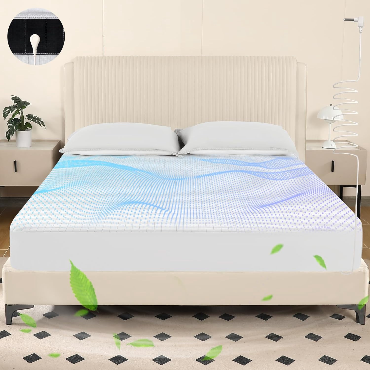 Grounding Sheets Queen Size, Grounded Fitted Bed Sheet 10% Pure Silver ...
