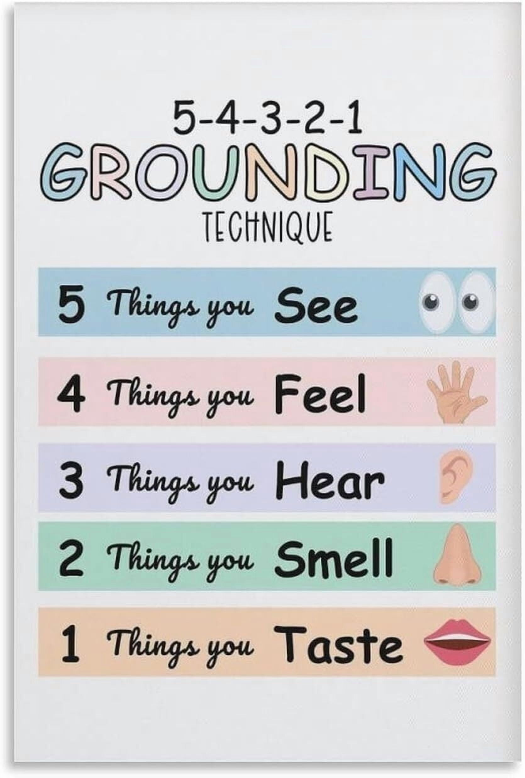 Grounding Technique Poster, 5 4 3 2 1 Grounding Canvas Printed Picture ...