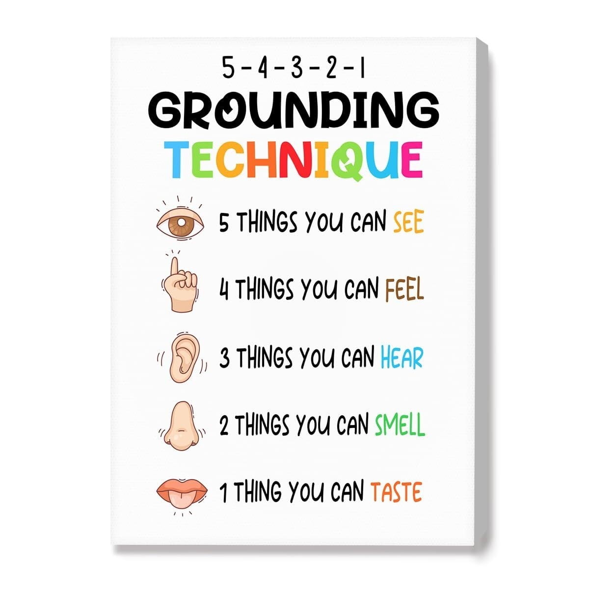 Grounding Technique Poster Canvas Wall Art,Inspirational Mental Health ...