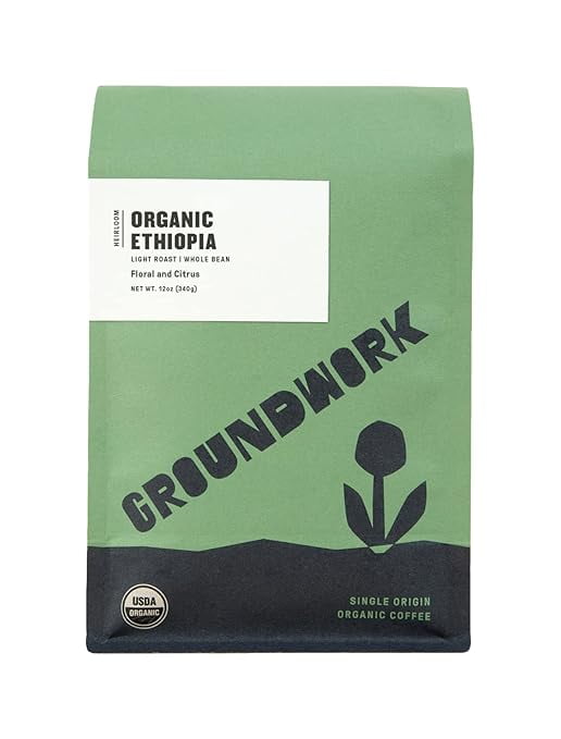 Groundwork Organic Single Origin Whole Bean Medium Roast Coffee, Ethiopia, 12 oz - Walmart.com