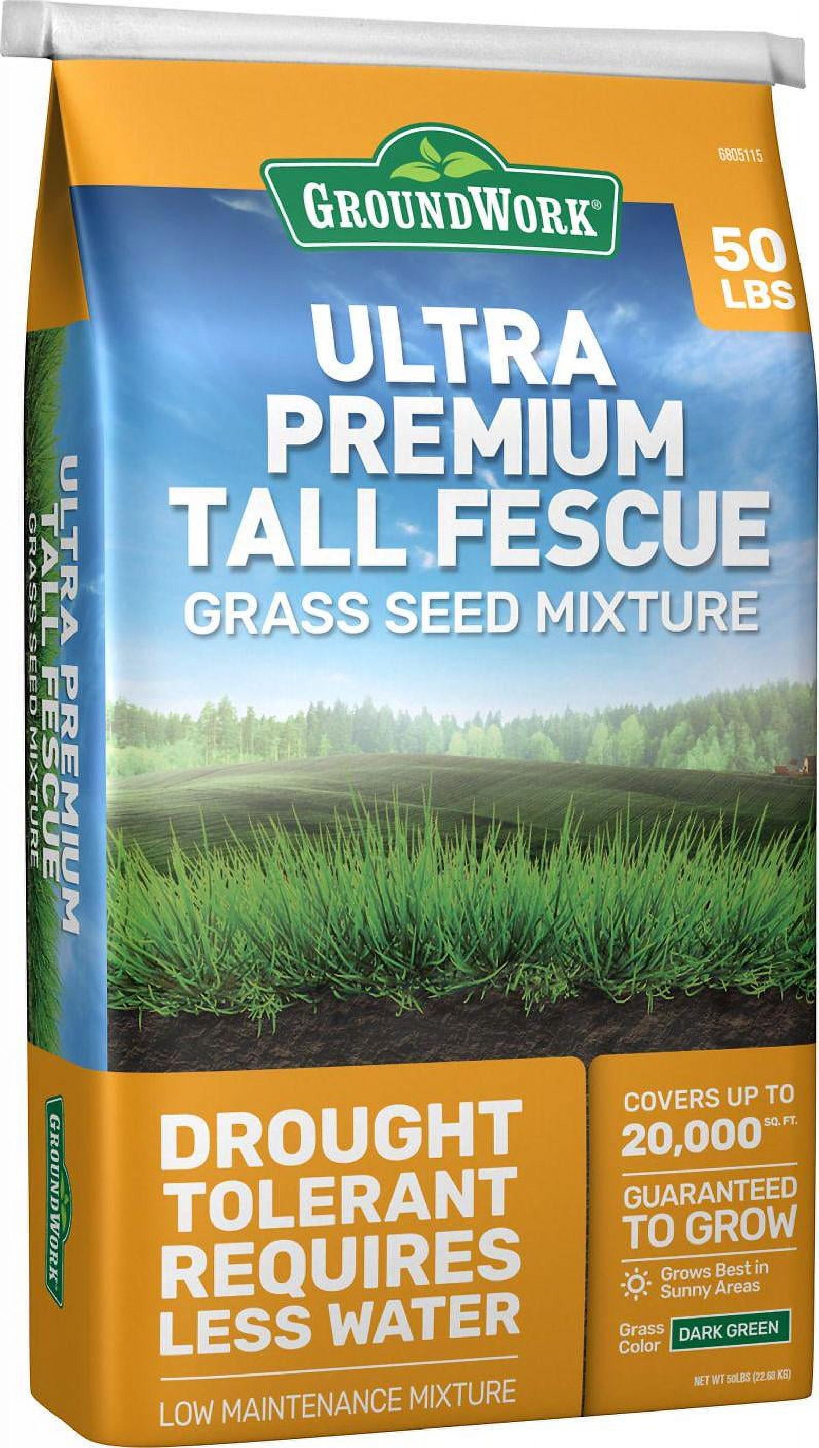 Groundwork Ultra Premium Tall Fescue Grass Seeds, 50 lb - Walmart.com