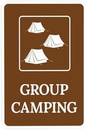 Group Camping With Tents Graphic Warning Sign, Rules Security Metal ...