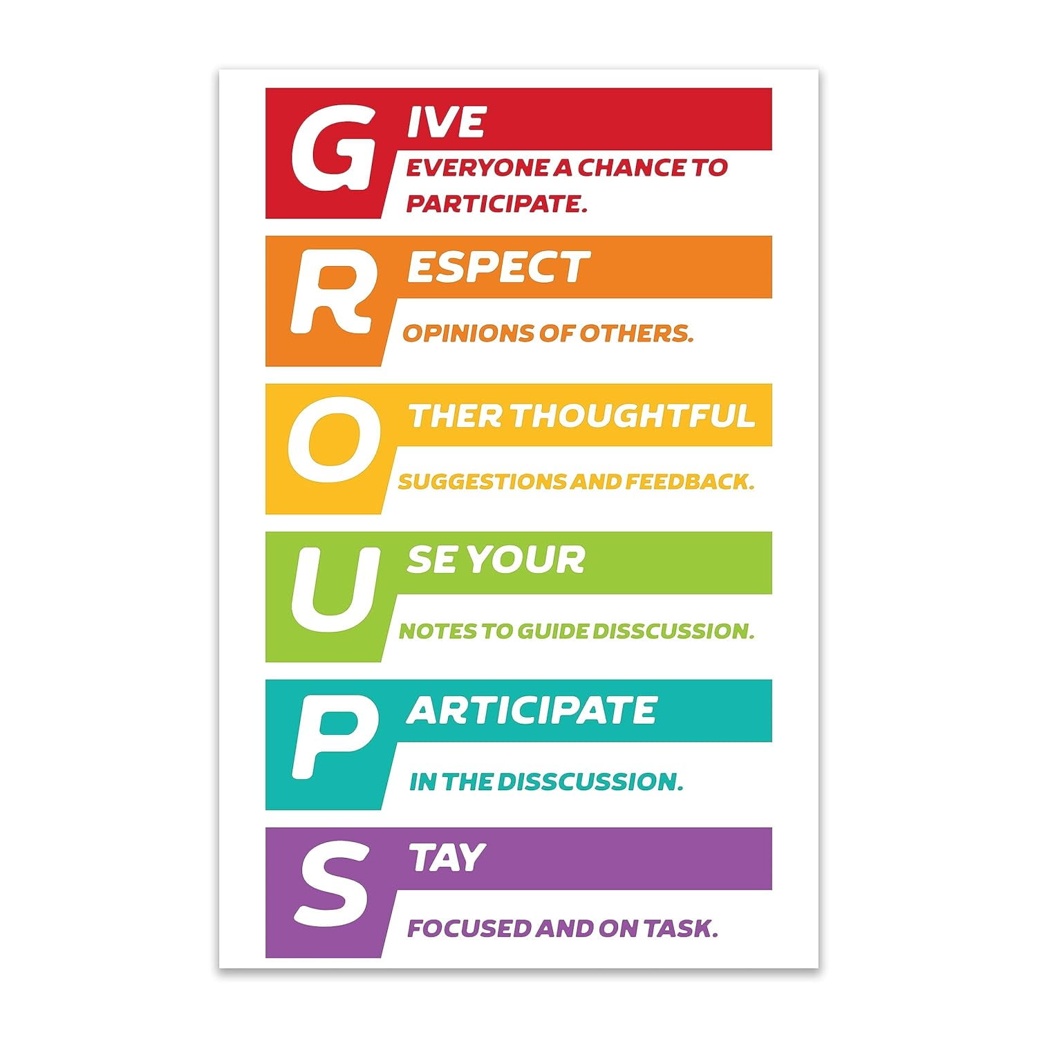 Group Rules Poster In Classroom Rules Poster Motivational Poster ...