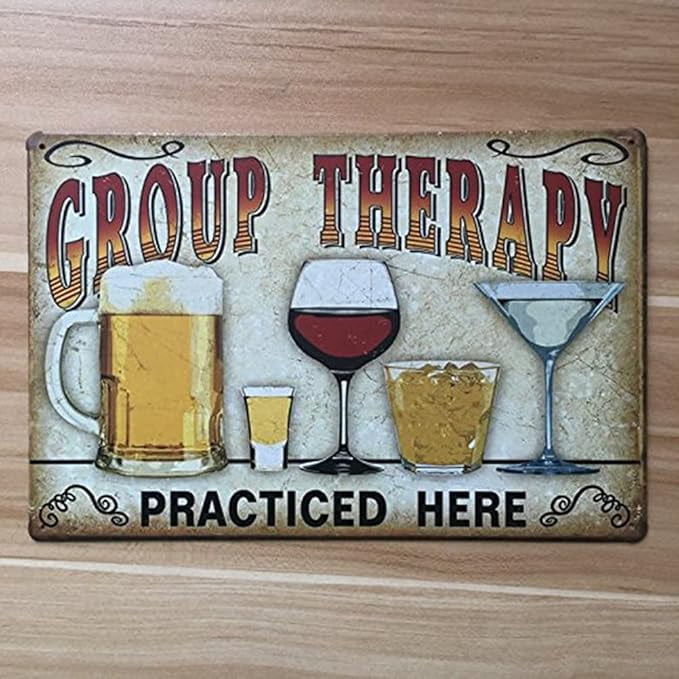 Group Therapy Practiced Here Retro Tin Metal Sign Bar Cave Beer Signs ...