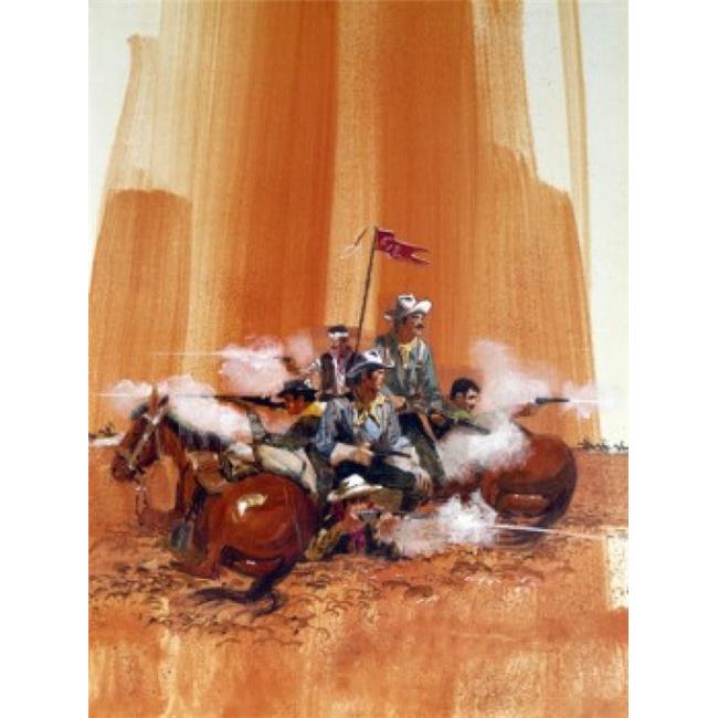 Group of Cowboys Shooting Guns by Horses Poster Print - 18 x 24 in ...