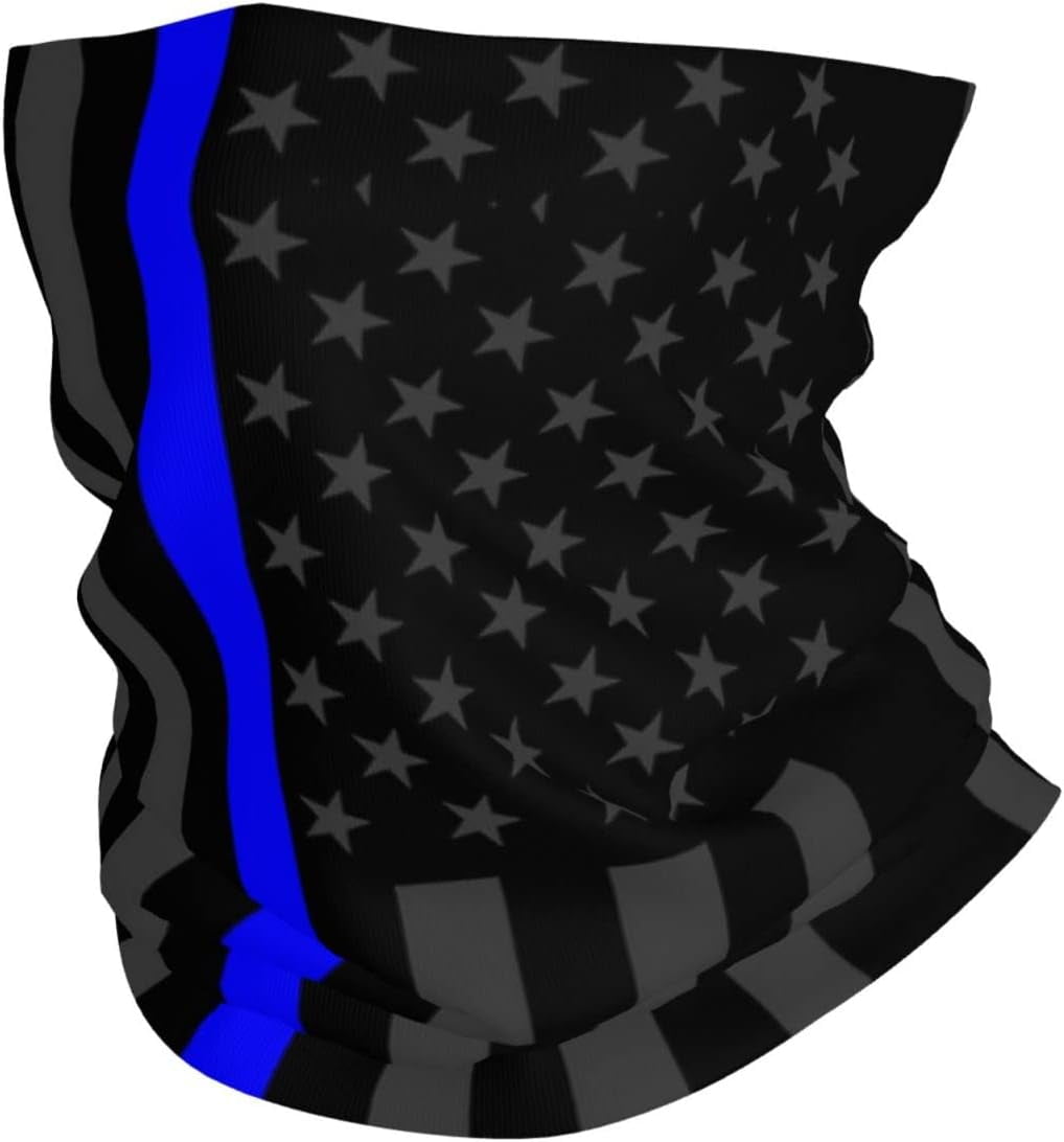 Group of Thin Blue Line Flag Neck Gaiter Face Mask Reusable, Cloth Face ...