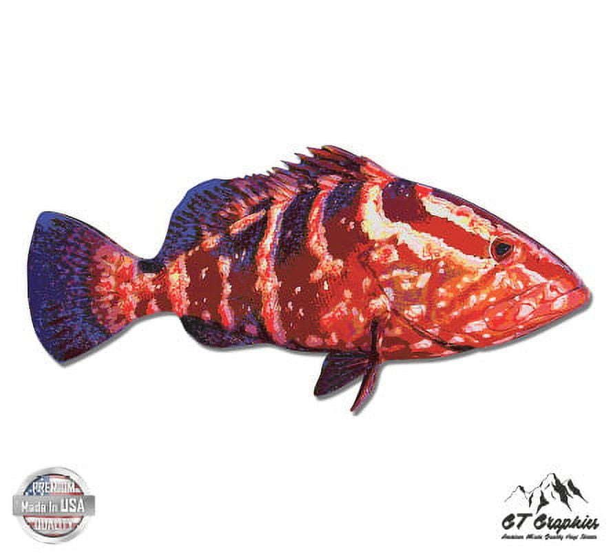 Grouper - 3" Vinyl Sticker - For Car Laptop I-Pad Phone Helmet Hard Hat ...