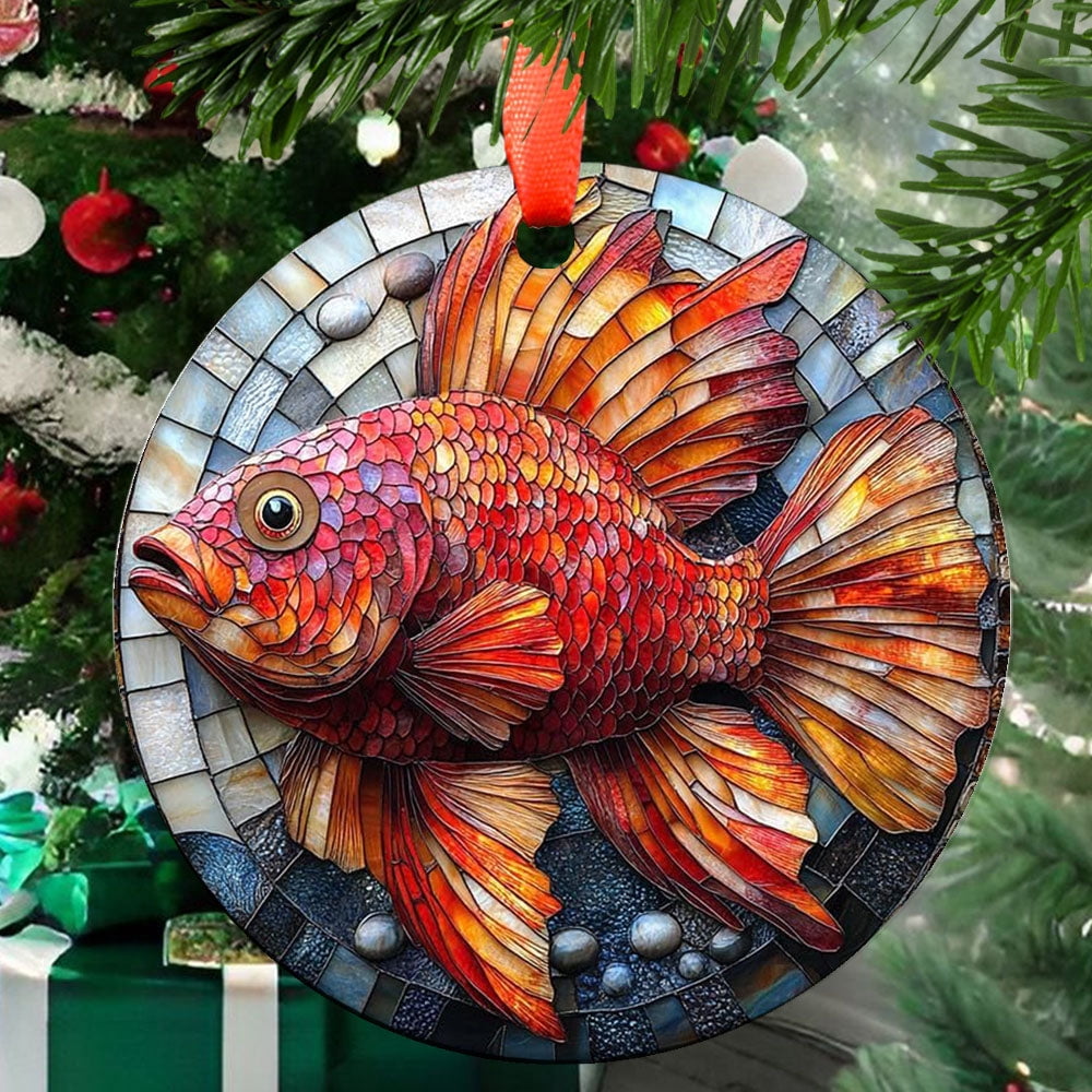 Grouper Fish 131 Ceramic/Acrylic Christmas Ornament, Sweetheart Love ...