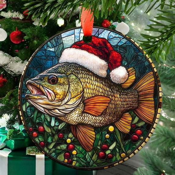 Grouper Fish 16 Ceramic/Acrylic Christmas Ornament, Warm Fall Feast ...